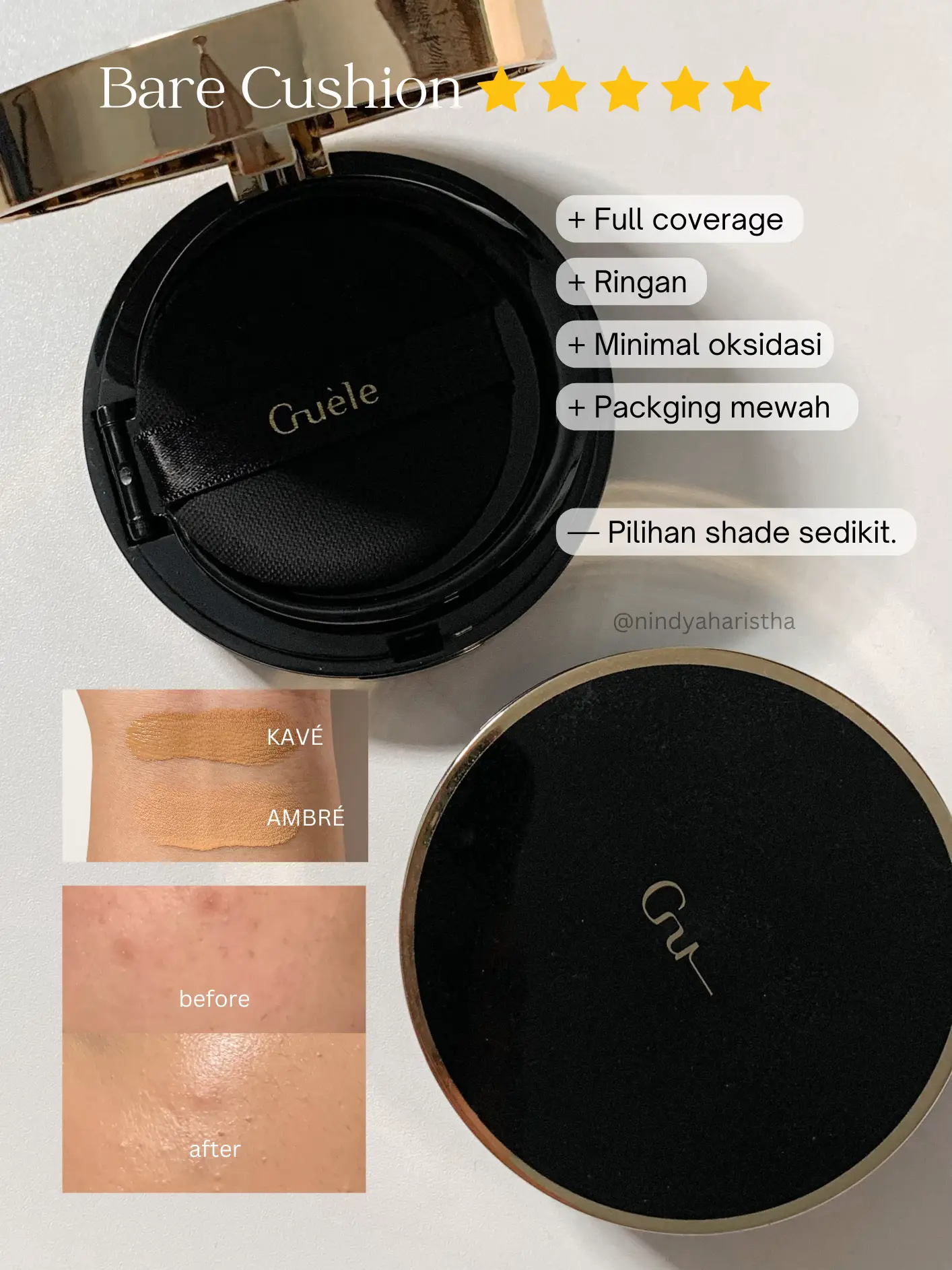 Lokal rasa High-end! Guele One Brand Makeup Review | Galeri diposting oleh nindy | Lemon8