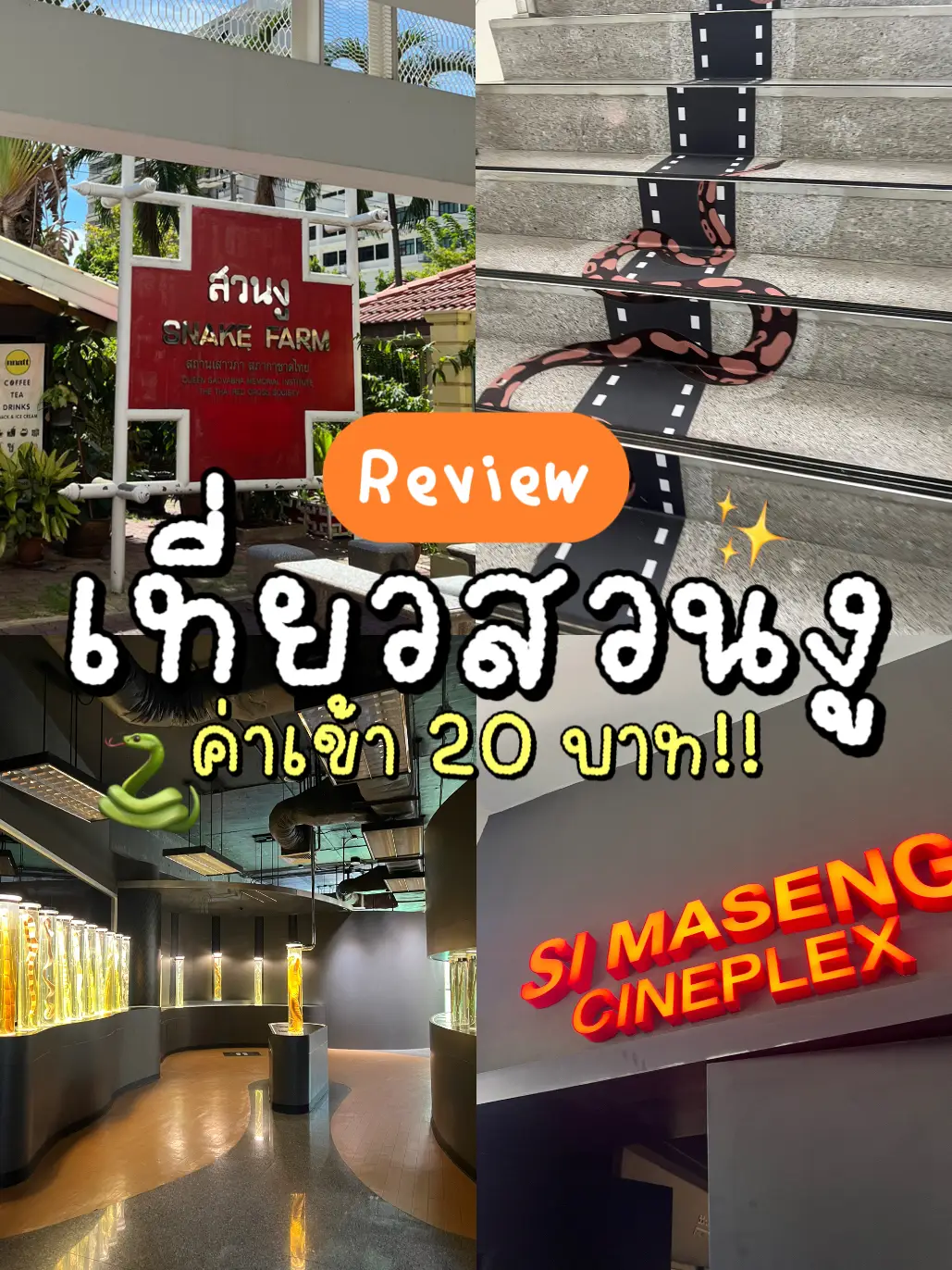 เที่ยวสวนงู🐍💨 ค่าเข้า20บาท!! | แกลเลอรีที่โพสต์โดย roployro🍮 | Lemon8