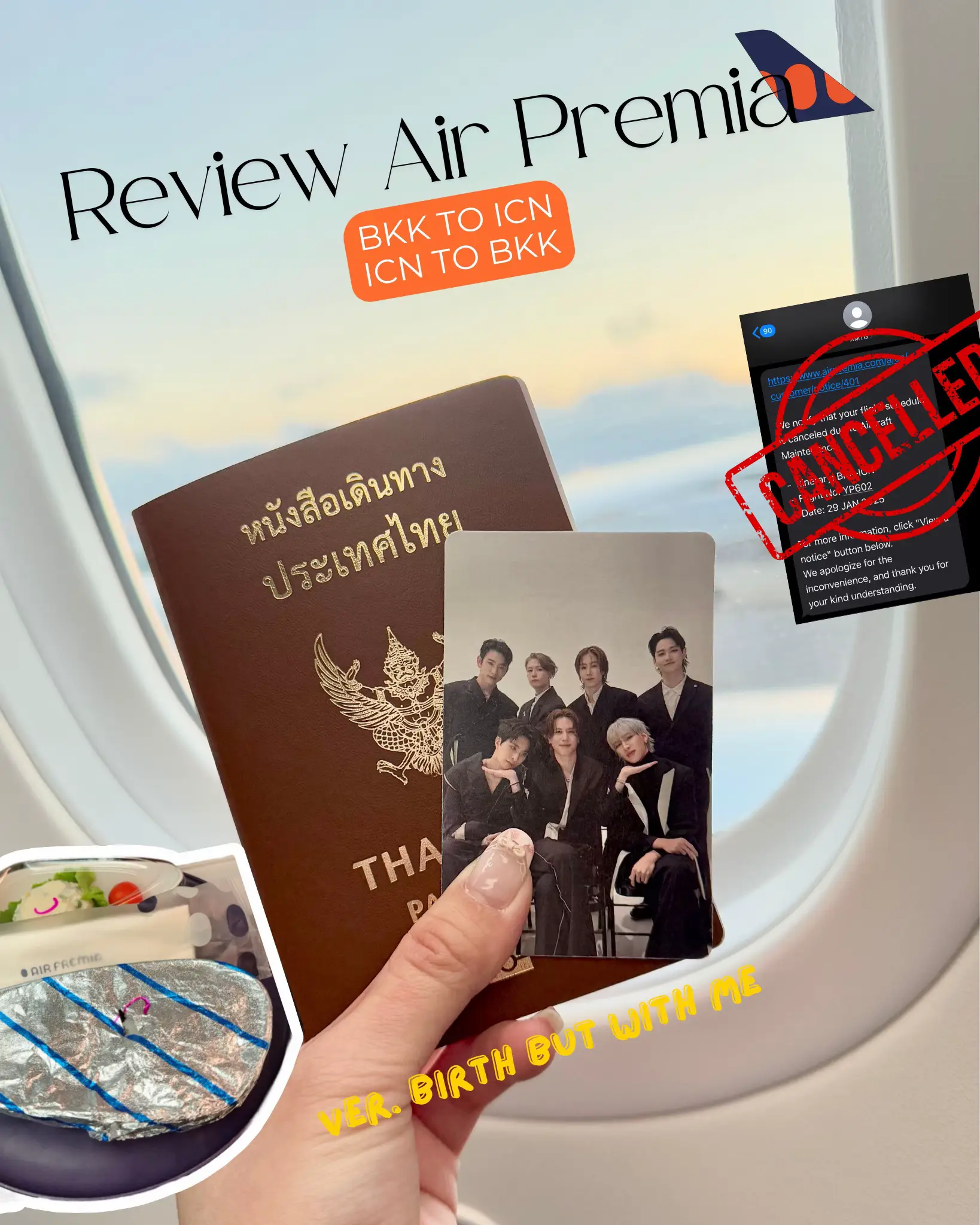 Review Air Premia BKK-ICN Ver. Birth but with me😭 | แกลเลอรีที่โพสต์โดย Namwannkny | Lemon8