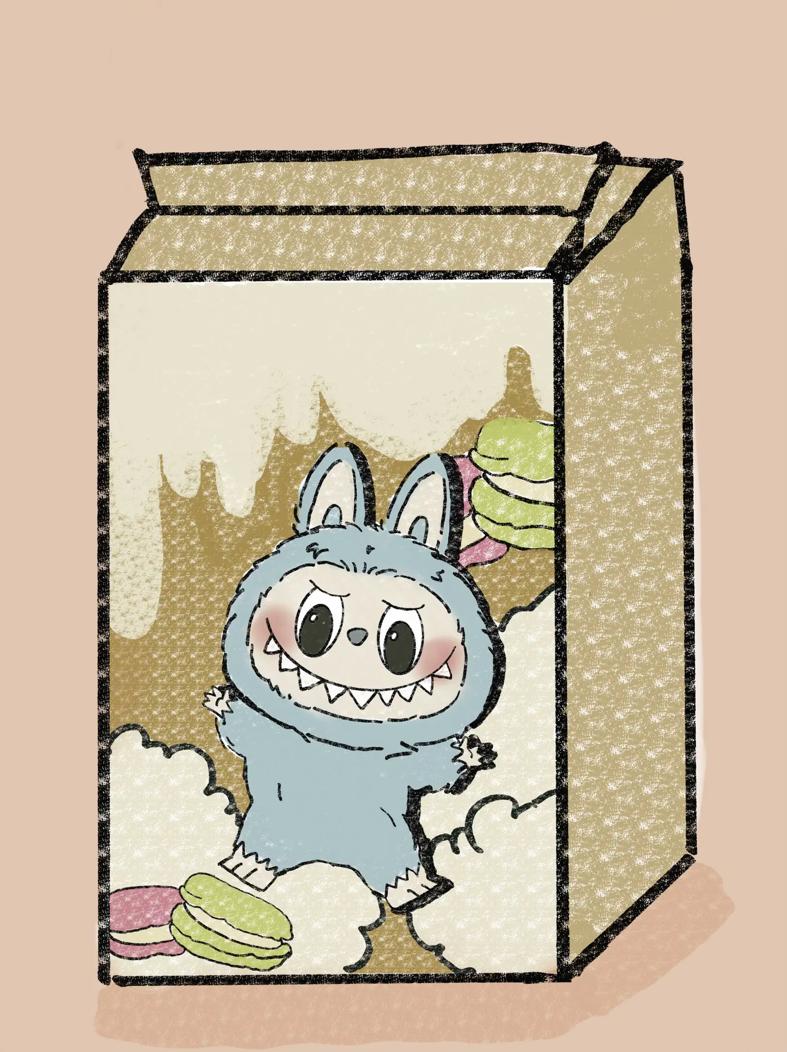 วาดกล่องLABUBU | แกลเลอรีที่โพสต์โดย Bamusan | Lemon8