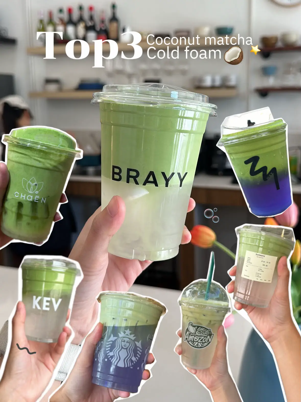 Top3 | Coconut matcha cold foam 🥥🌴〰️ | แกลเลอรีที่โพสต์โดย ฟูจิ นัก ...
