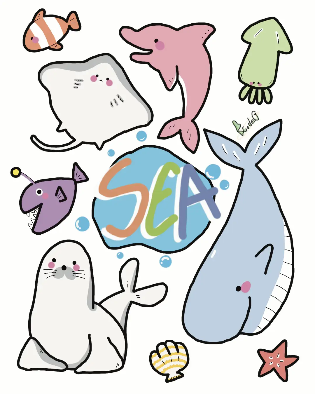 มาวาด🖍️ babythree v.สัตว์ทะเล แบบน่ารักๆกันมั้ย 🪸🫧 | แกลเลอรีที่โพสต์ ...