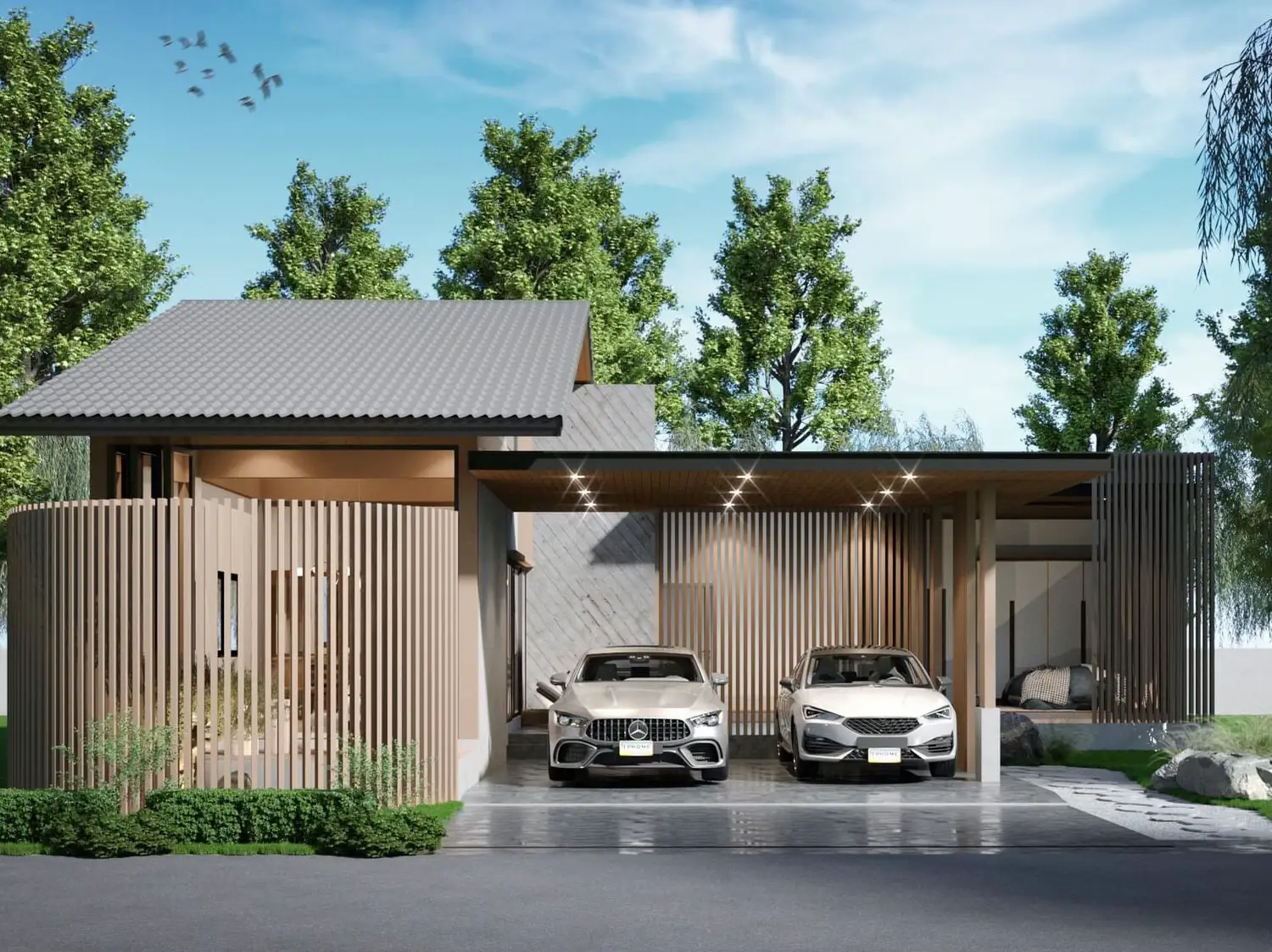 แบบบ้านสไตล์ Tropical | แกลเลอรีที่โพสต์โดย TP Home Ubon | Lemon8