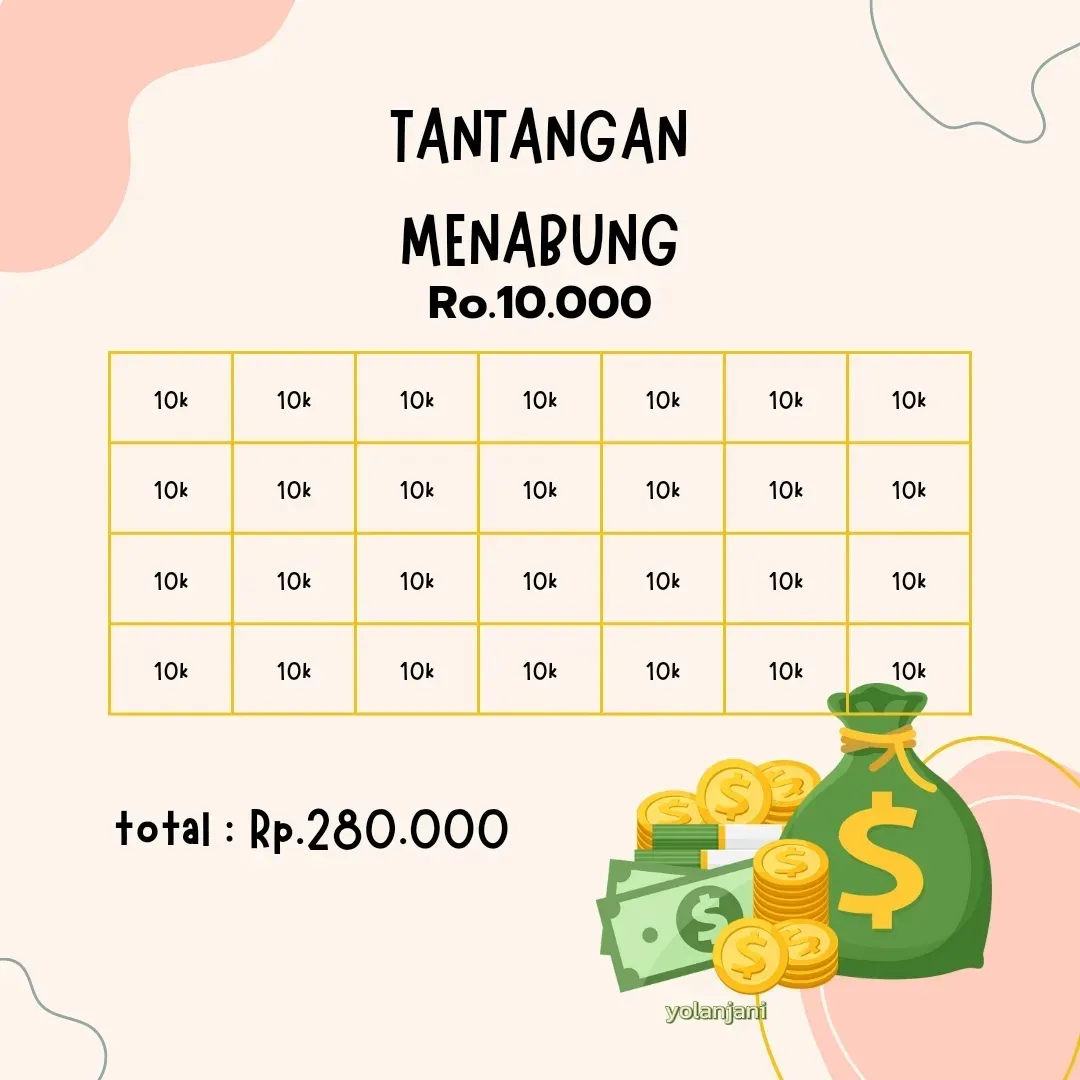 template tabungan target pecahan 10.000 | Galeri diposting oleh ...