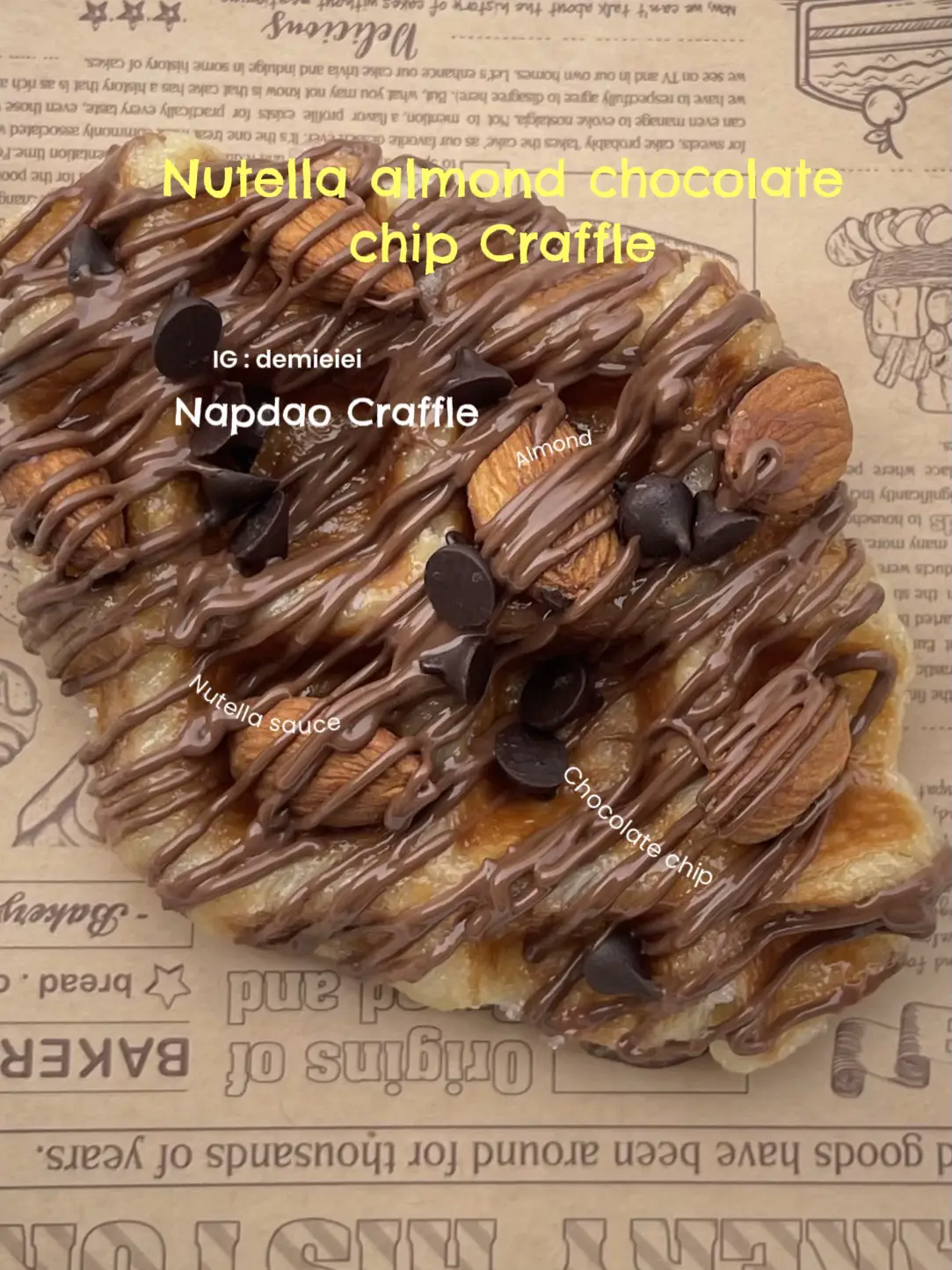 Nutella almond chocolate chip Craffle | แกลเลอรีที่โพสต์โดย Napdao | Lemon8