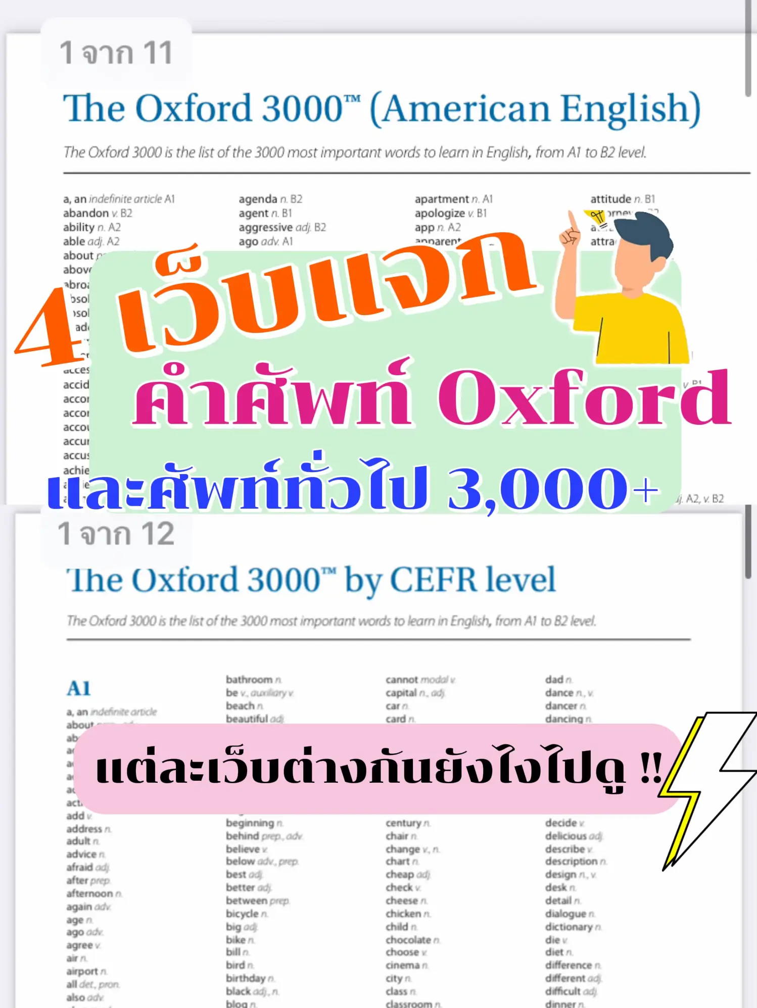 4 เว็บ แจกคำศัพท์ Oxford และคำศัพท์ทั่วไป 3,000คำ ++++ | แกลเลอรีที่โพสต์โดย A_learning | Lemon8