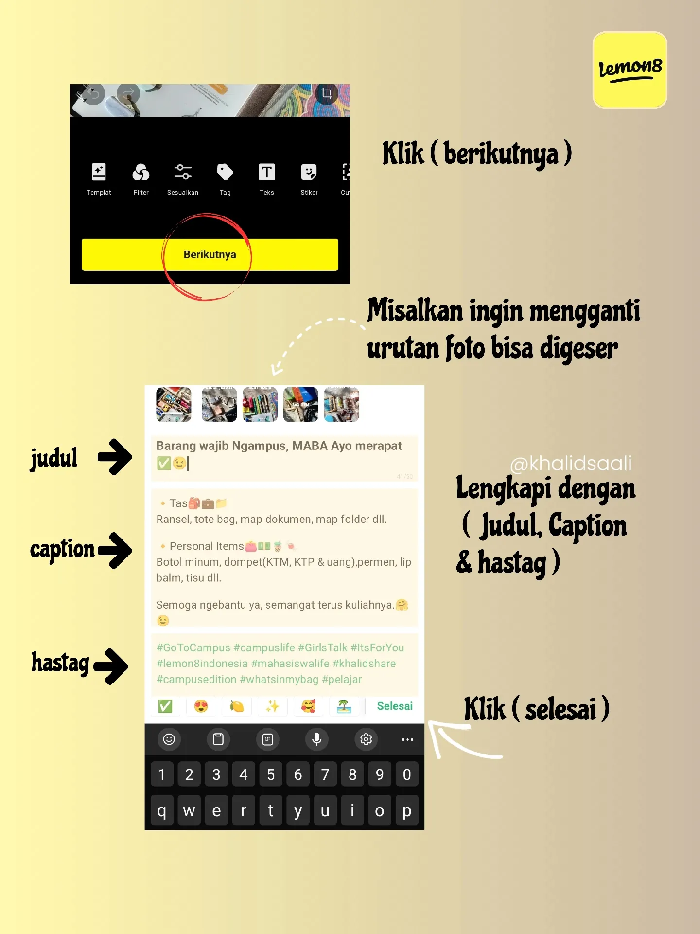 EDITING & POSTING konten di Lemon8 itu MUDAH 🥰🍋 | Galeri diposting oleh khalidsaali | Lemon8