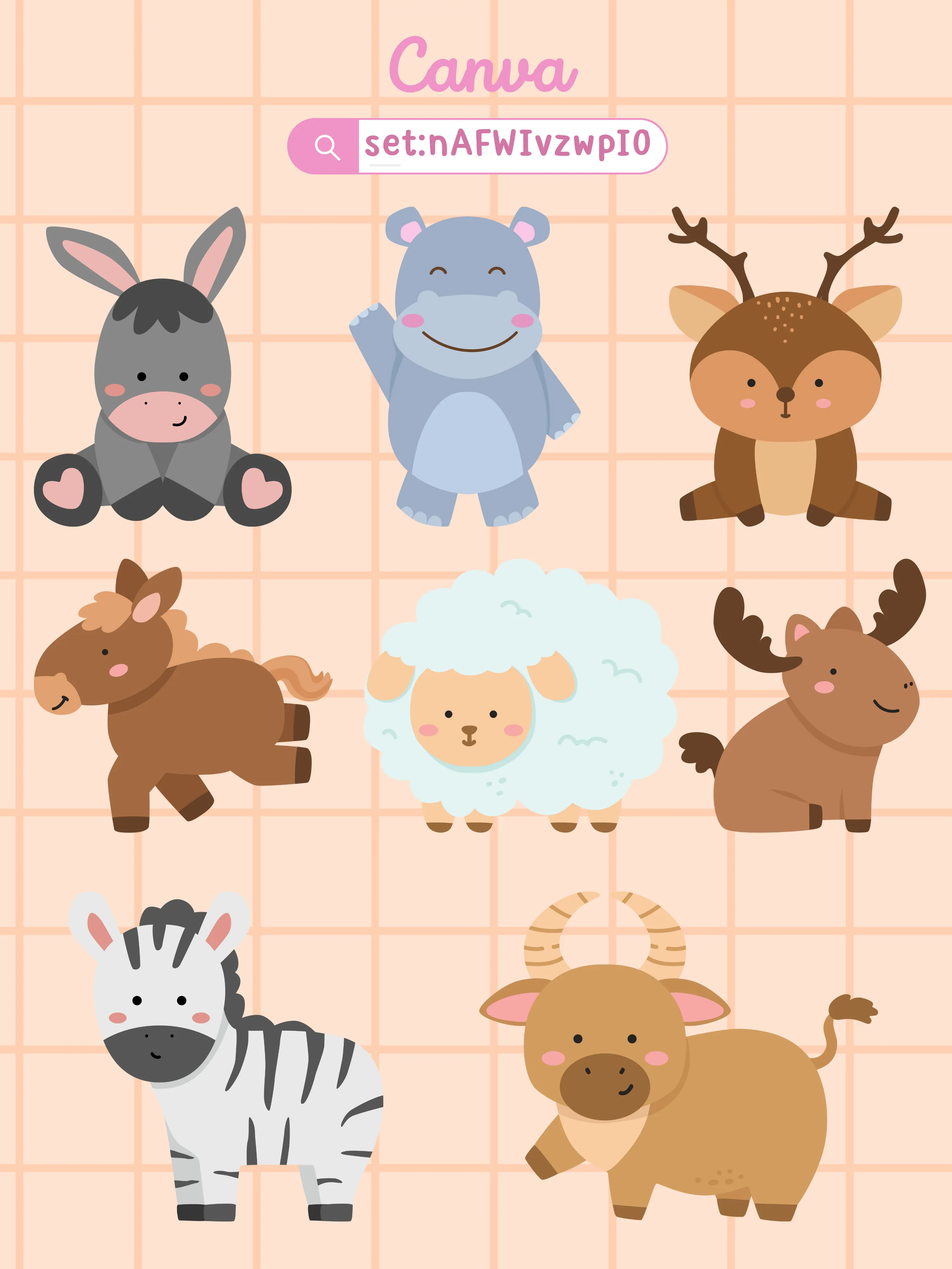 Elemen Hewan Cute in Canva | Galeri diposting oleh Gita🌸 | Lemon8