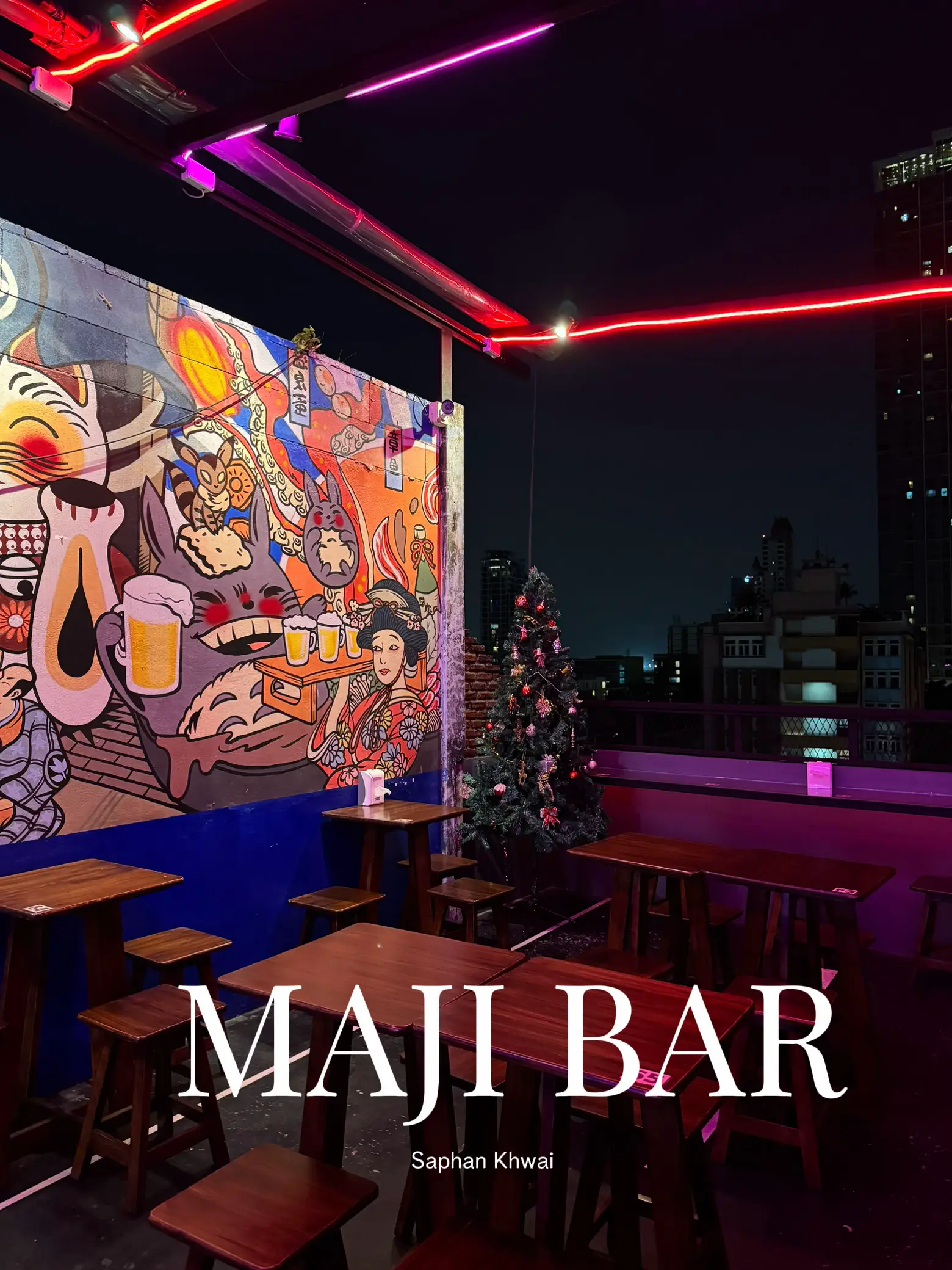 Maji bar rooftop ฟีลญี่ปุ่นใกล้BTSสะพานควาย | แกลเลอรีที่โพสต์โดย ...