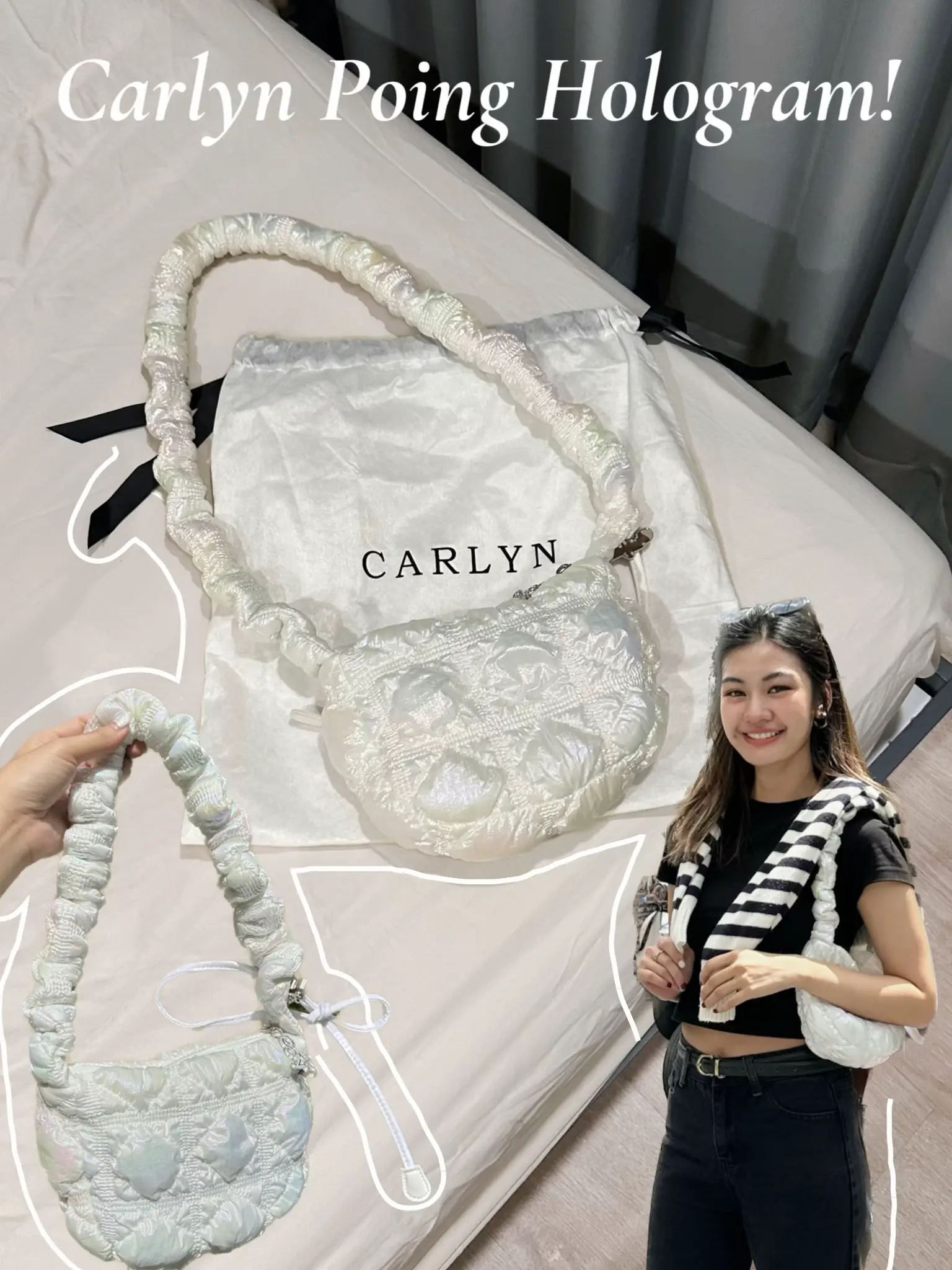 กระเป๋าที่ต้องมีติดตู้ Carlyn Poing สี Hologram! | แกลเลอรีที่โพสต์โดย Ferngloryy | Lemon8