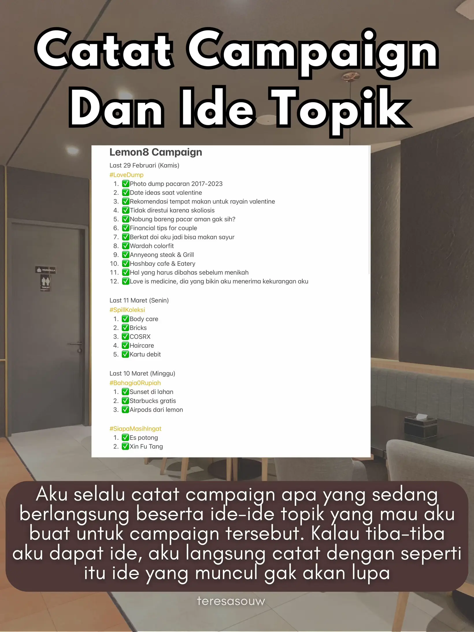 TIPS AGAR KONTEN KAMU BERKEMBANG DI LEMON8‼️ | Galeri diposting oleh Teresa Souw | Lemon8