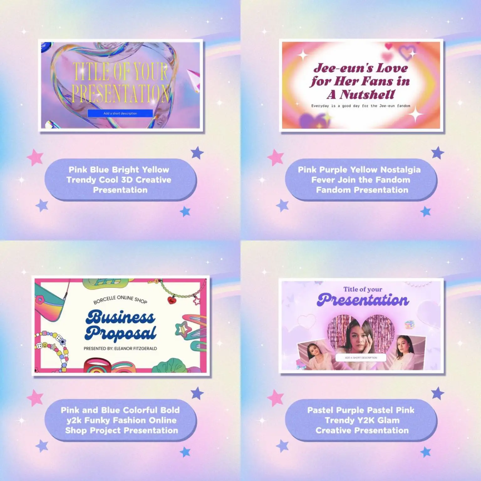 แจก Templates Canva พรีเซนต์งานแบบ Y2K | Galeri diposting oleh Sale ...