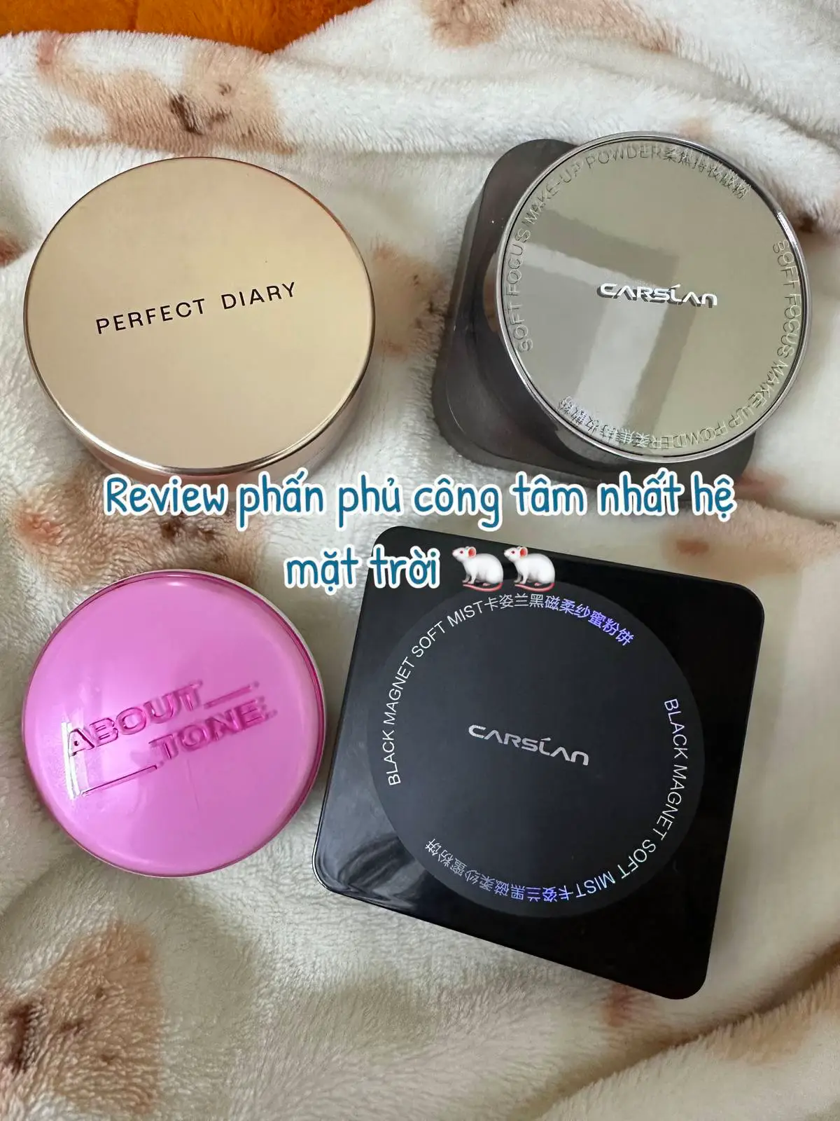 So sánh phấn phủ Perfect Diary và Carslan | Bộ sưu tập do Thùy Dung ...