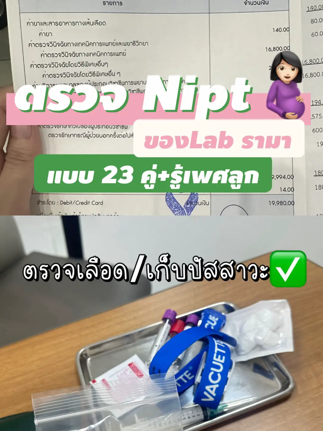 ตรวจ Nipt🤰🏻ของLab รพ.รามา แบบ 23 คู่+รู้เพศลูก | แกลเลอรีที่โพสต์โดย Jane | Lemon8