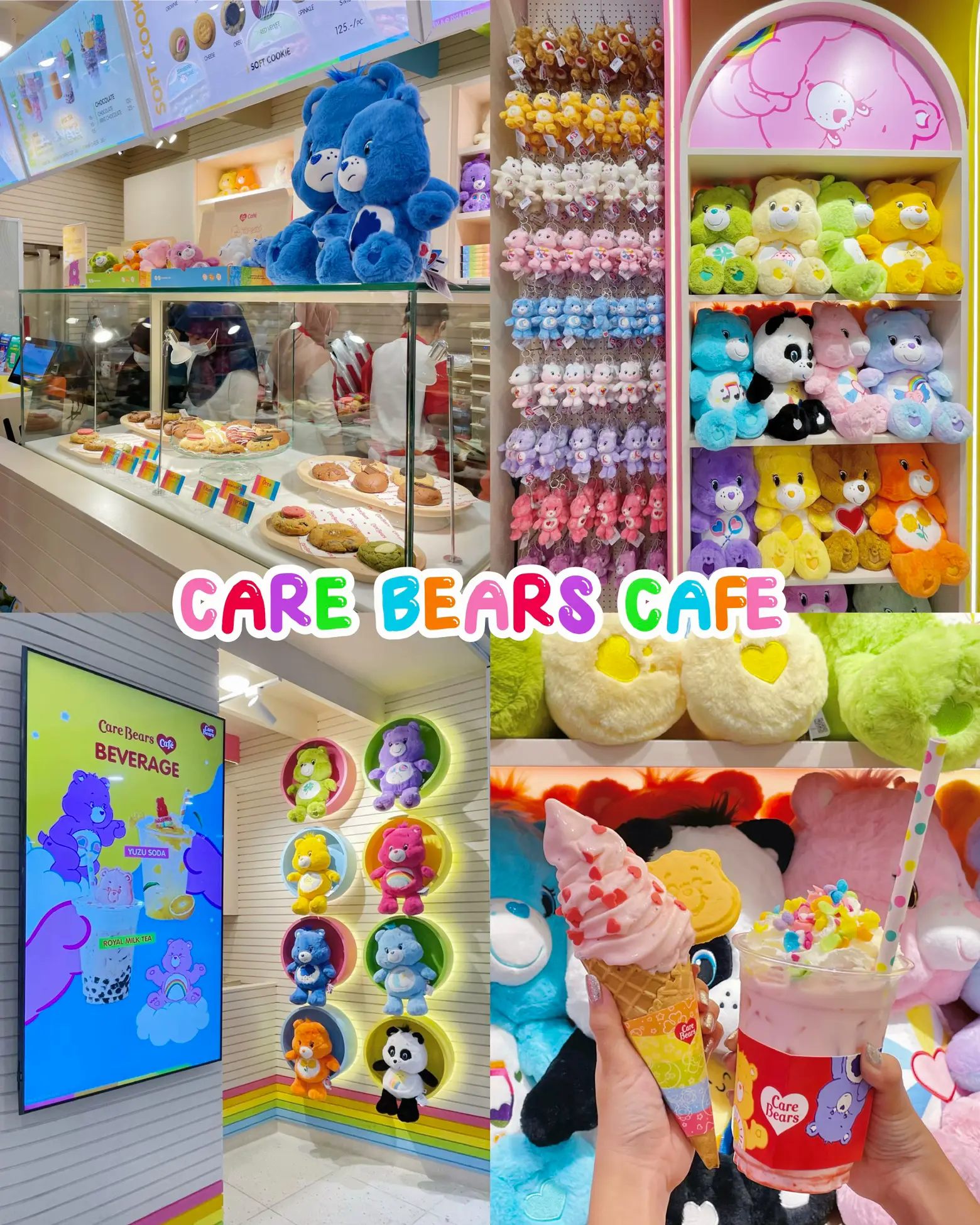 Care Bears Cafe เปิดแล้ว 🐻🩷🎀🍦🥤 | แกลเลอรีที่โพสต์โดย อเวจีสีชมพู | Lemon8