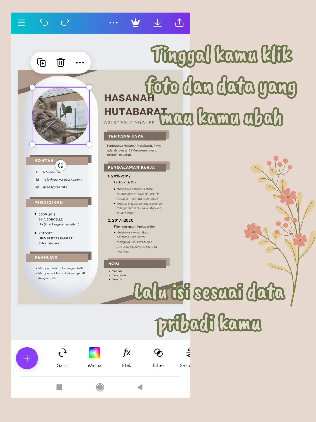 cv template free edit - Carian Lemon8