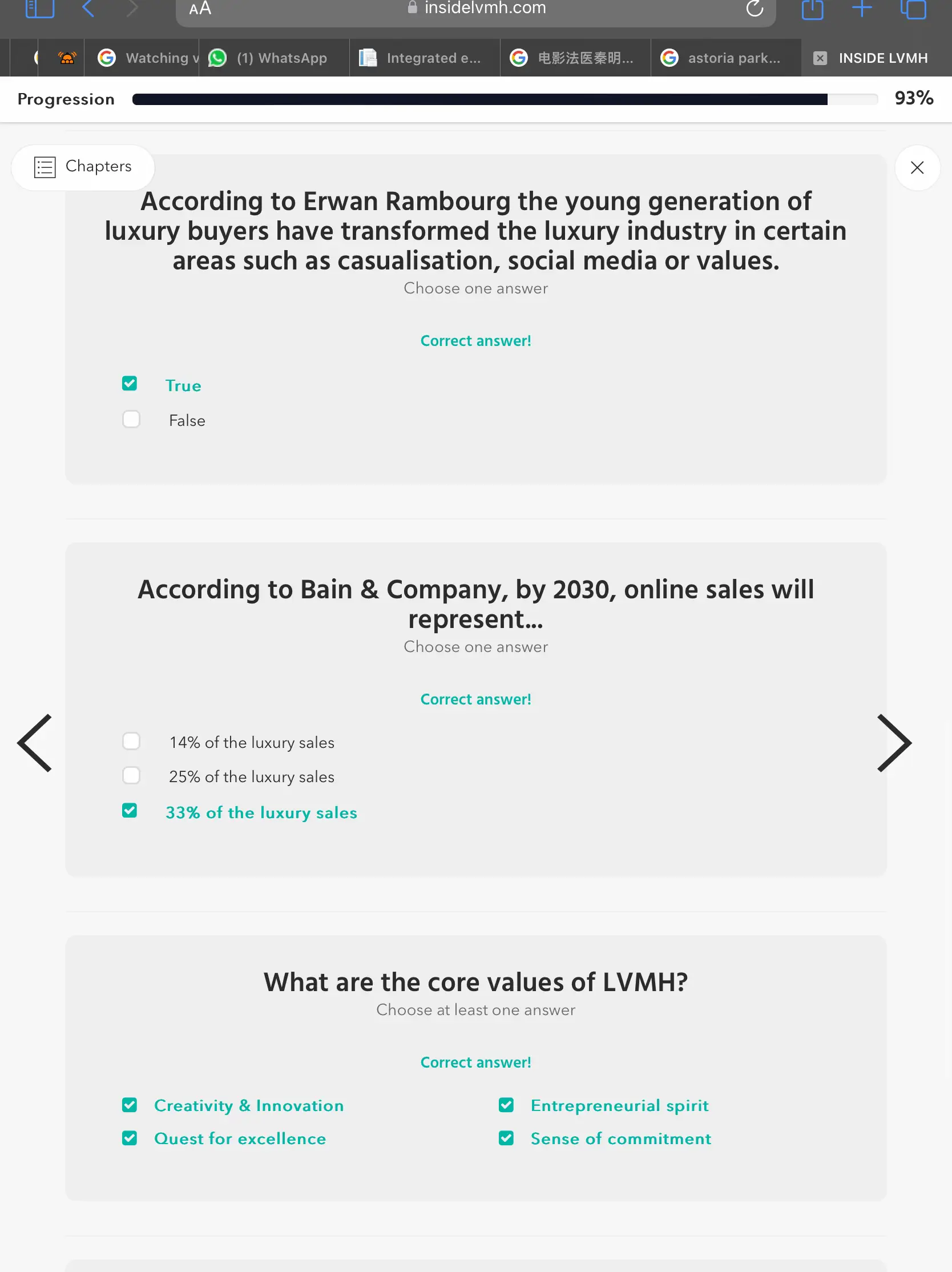 ANSWERS to 2nd quiz of LVMH 1st module 1️⃣🫶 | Gallery posted by kerker ...