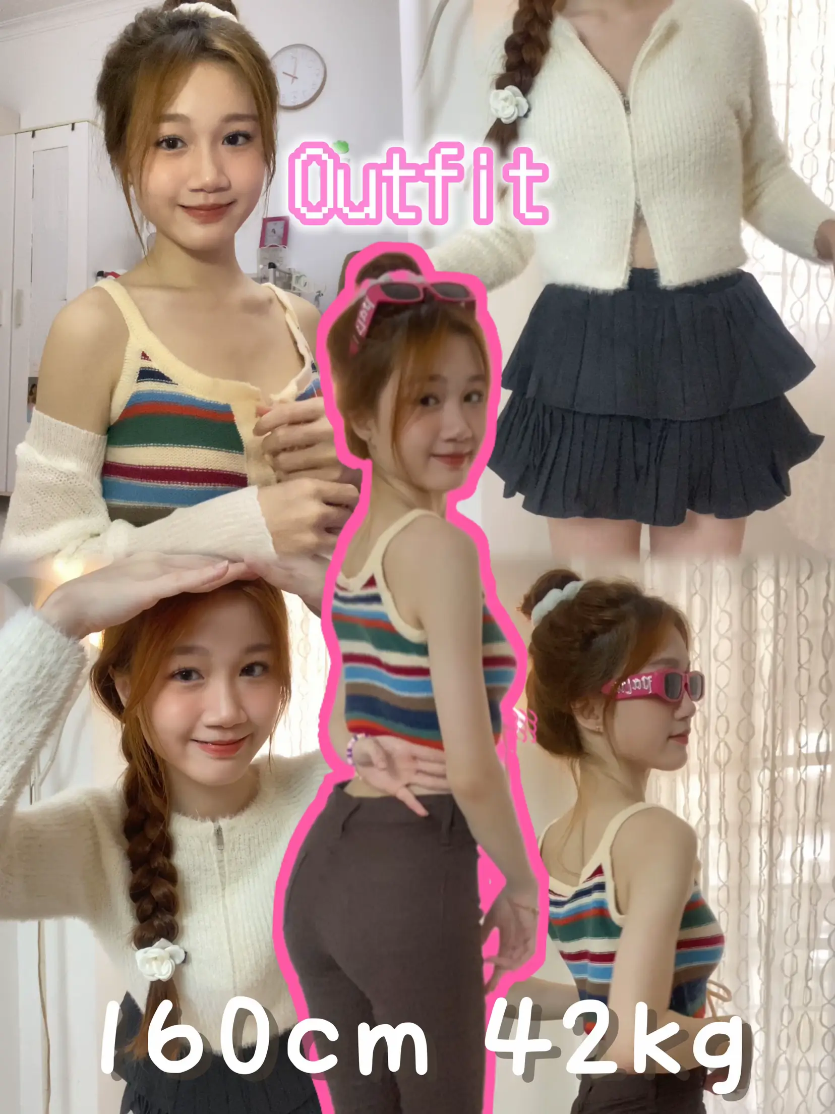 160cm 42kg Outfit Style🎀 Barbie color🌈 | Galeri disiarkan oleh 墨雨彤Grace | Lemon8