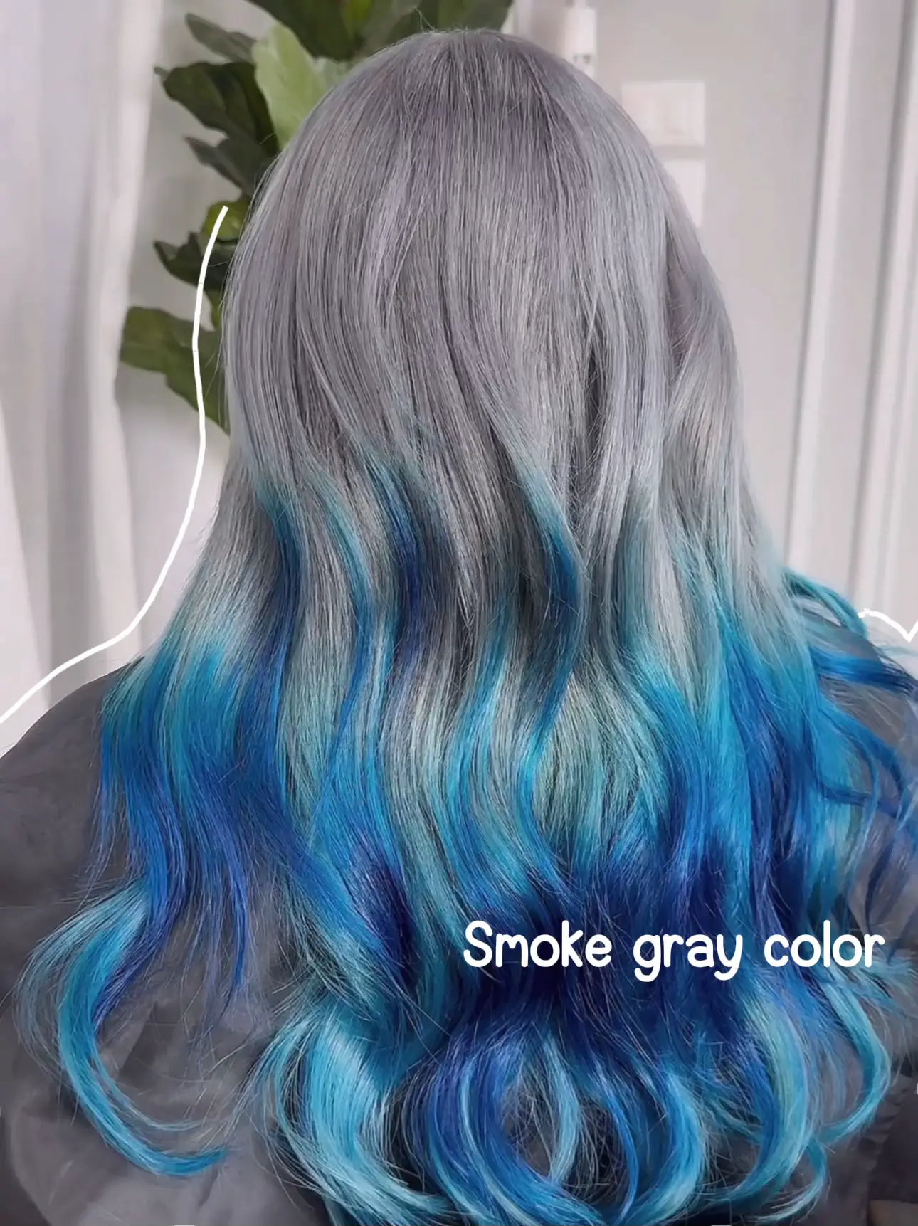 Smoke gray color💨สีผมพร้อมดิปปลายน้ำเงิน อินเนอร์ฟ้าคราม | แกลเลอรีที่ ...