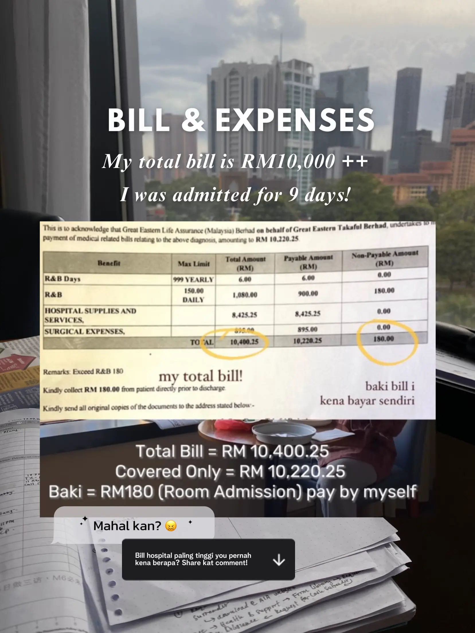 Mahalnya Bill Hospital 😭 Macam Mana Nak Bayar? | Galeri disiarkan oleh ...