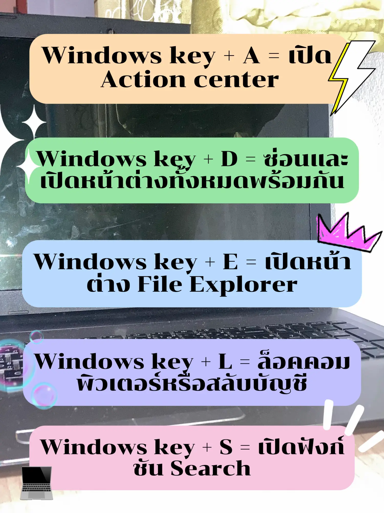 รวมคีย์ลัด | Windows | แกลเลอรีที่โพสต์โดย Ayumi Srisomrot | Lemon8
