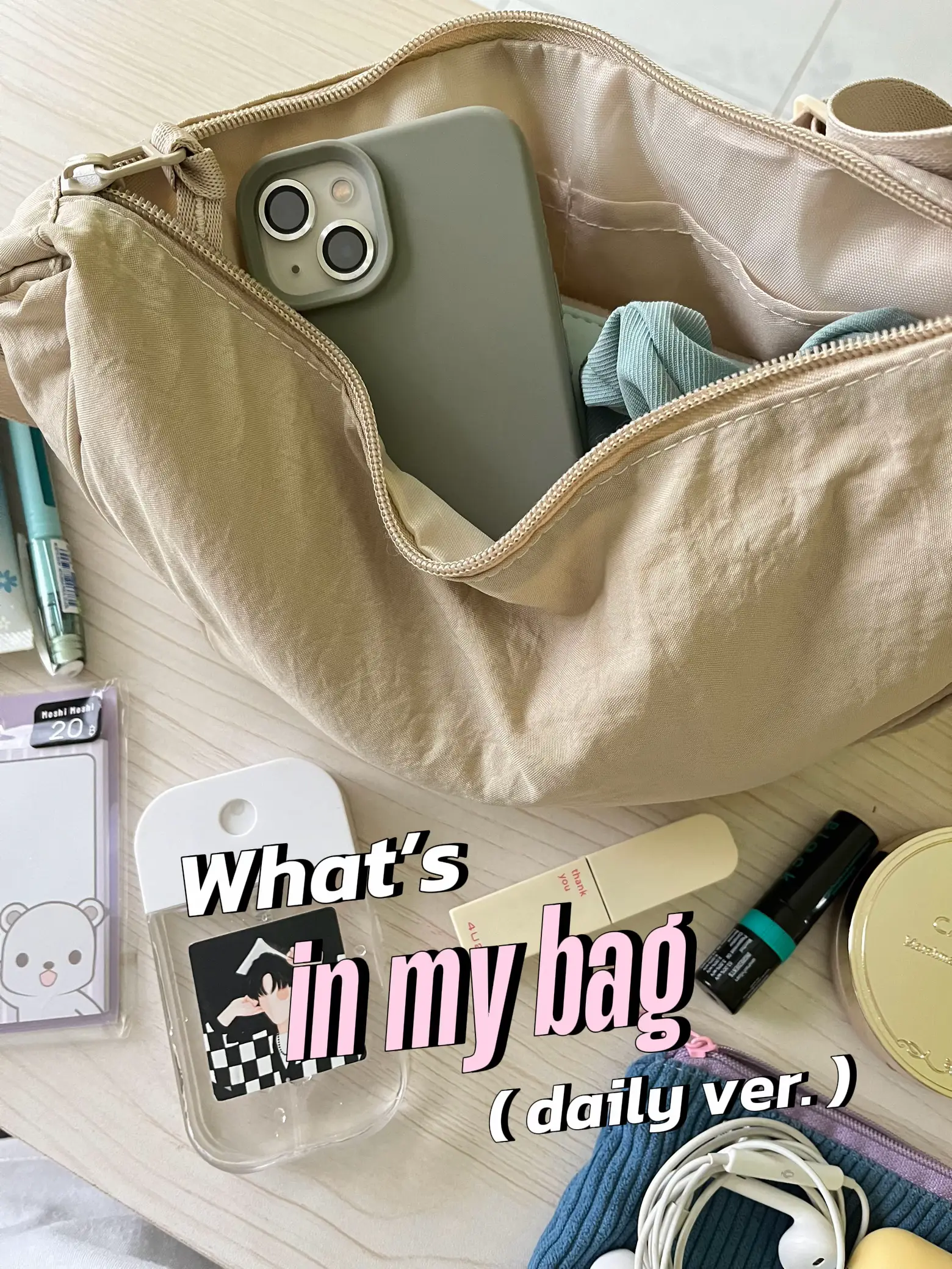 what’s in my bag ( daily ver. ) 🍅 | แกลเลอรีที่โพสต์โดย m—eag 🥯 | Lemon8