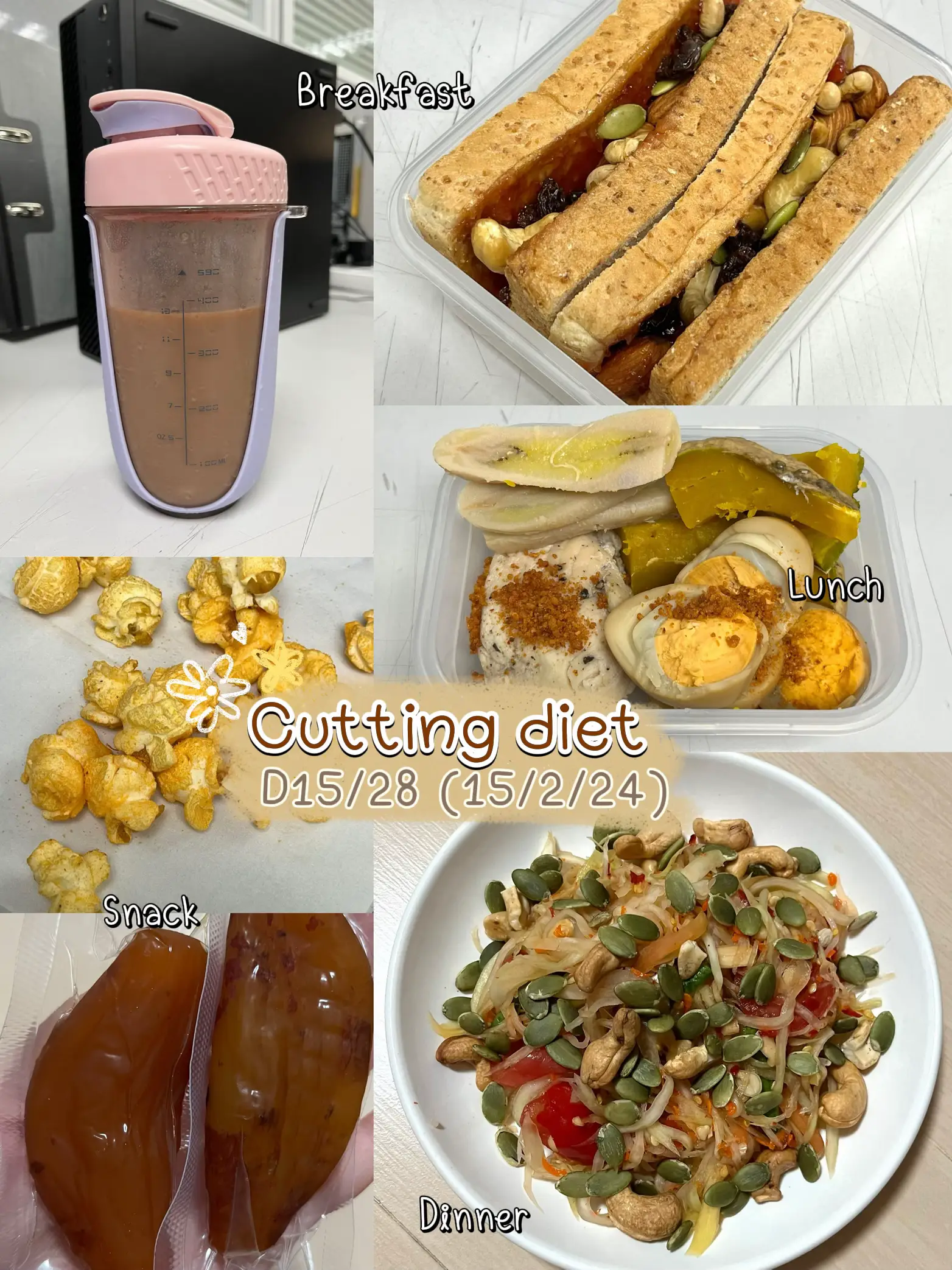 Cutting Diet D15/28 💆🏻‍♀️ ~1,300 kcal | แกลเลอรีที่โพสต์โดย Ji ᜊ₍ᐢ. ̫.ᐢ ...