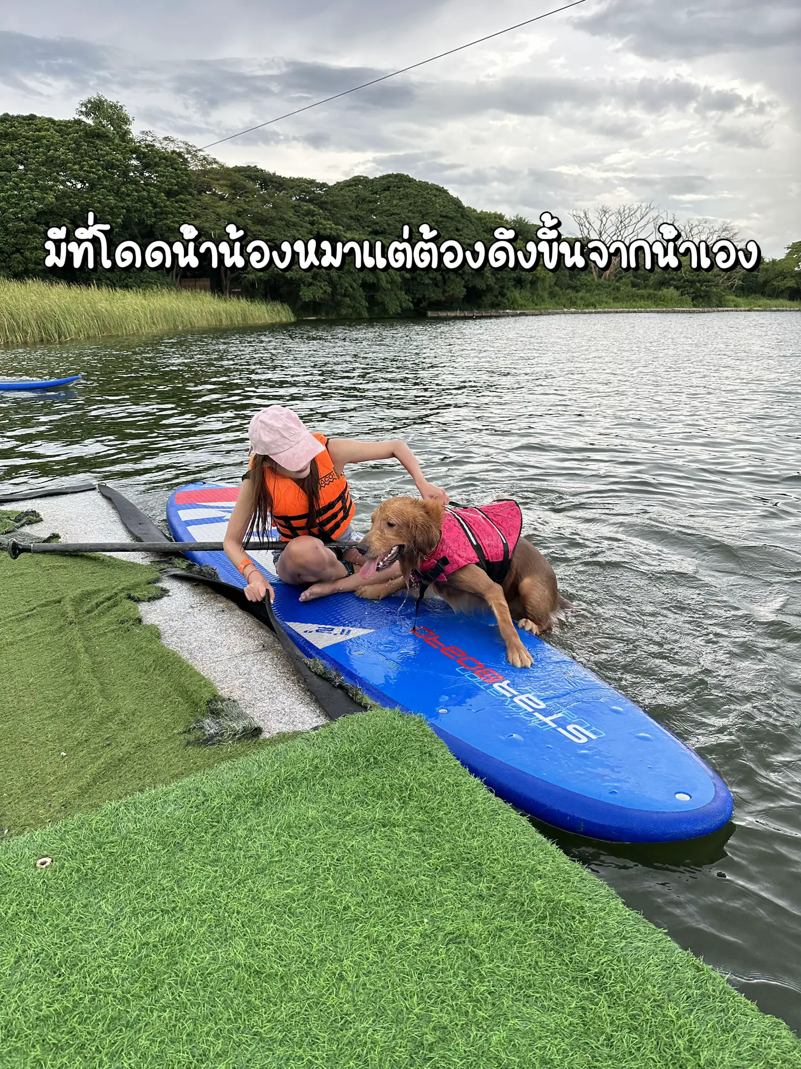 รีวิวบึงตะโก้ พายเรือ SUP Board พร้อมน้องหมา🐶 | แกลเลอรีที่โพสต์โดย Aoy Pimchanok | Lemon8