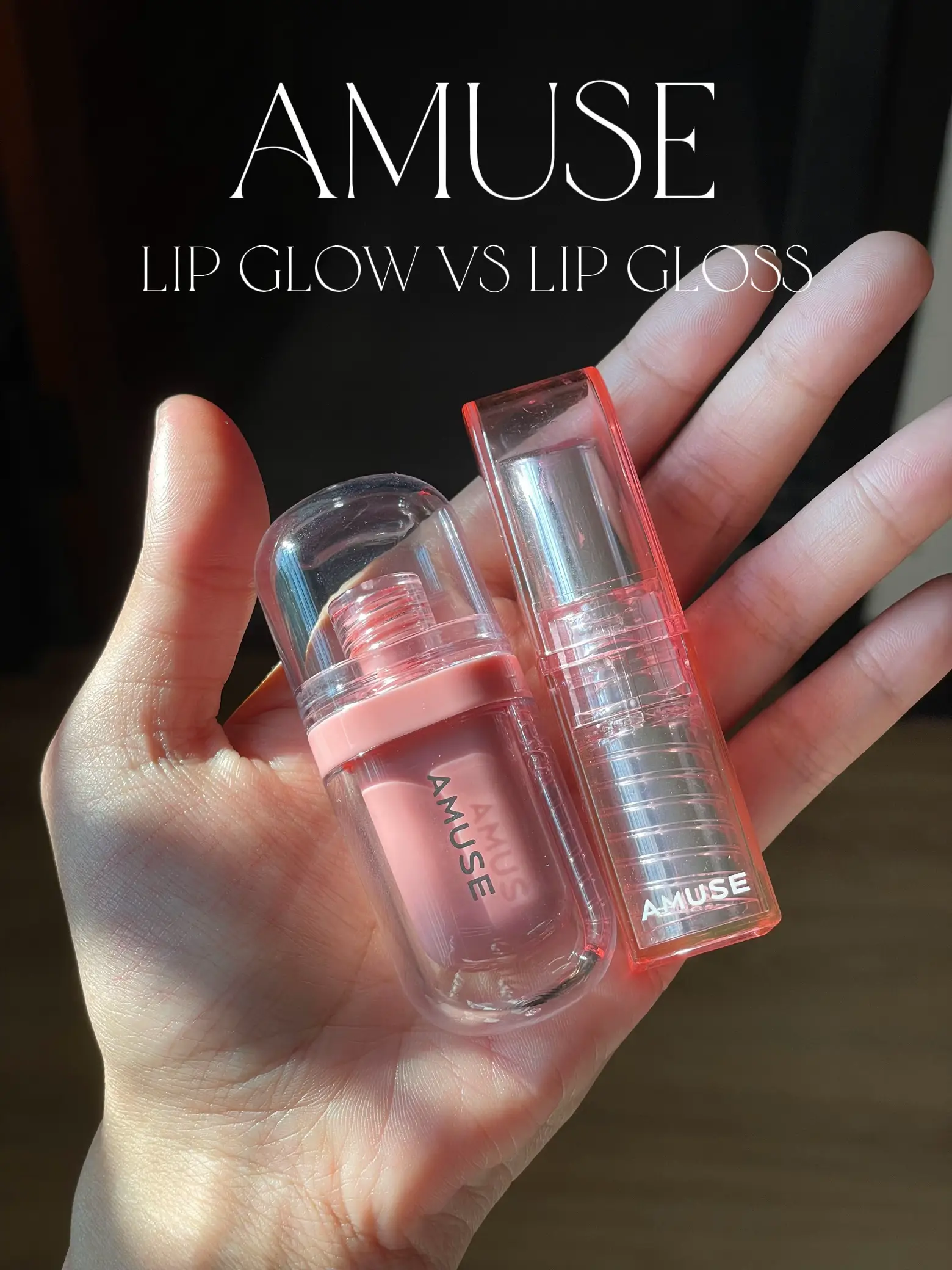 Review | เทียบเนื้อลิป AMUSE 2 รุ่น Glow vs Gloss🩷🎄 | แกลเลอรีที่โพสต์โดย LaMeow💖👀 | Lemon8