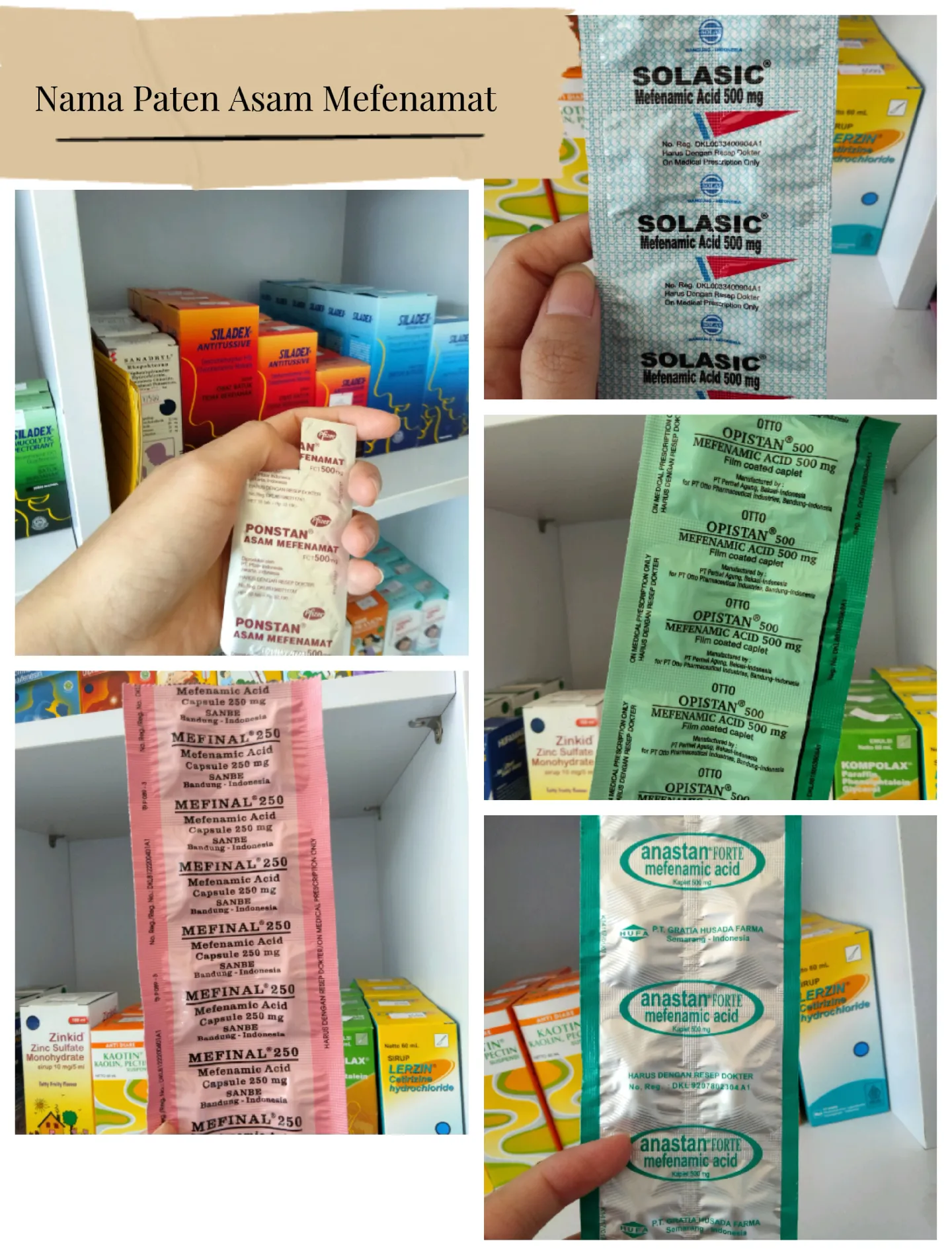 Nama Dagang (paten) dari Asam mefenamat | Galeri diposting oleh Ratna Kusuma | Lemon8