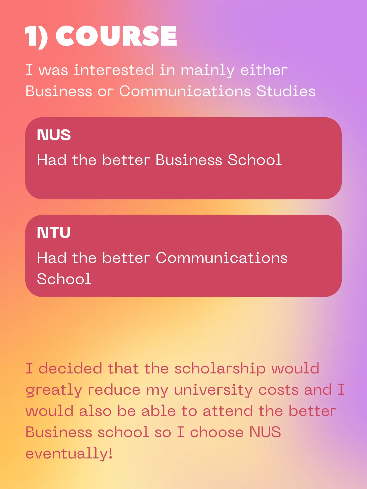 why I chose ⭐️NUS⭐️ over NTU / SMU | Gallery posted by cole | Lemon8