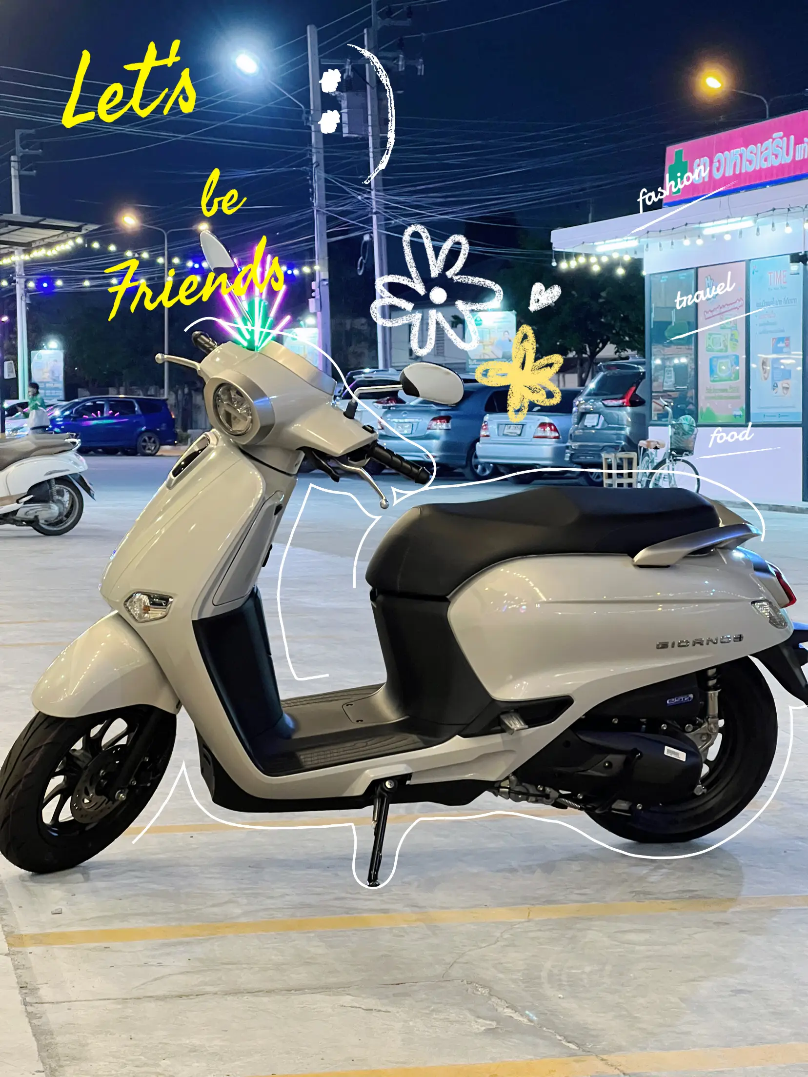 Honda Giorno สีขาวธรรมดา | แกลเลอรีที่โพสต์โดย Noey Theeraya | Lemon8