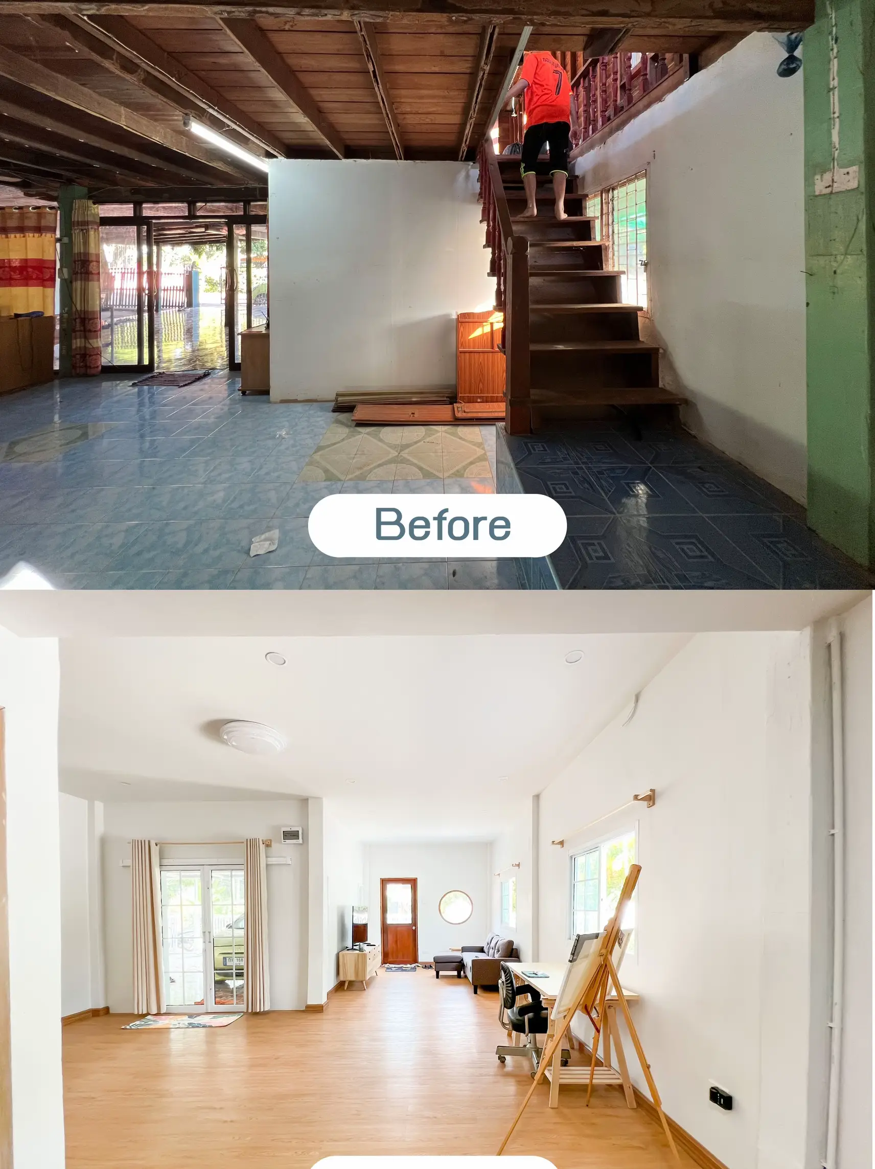 รีโนเวทบ้านเก่า เป็นสไตล์มินิมอล งบ 350 000 แกลเลอรีที่โพสต์โดย Aon