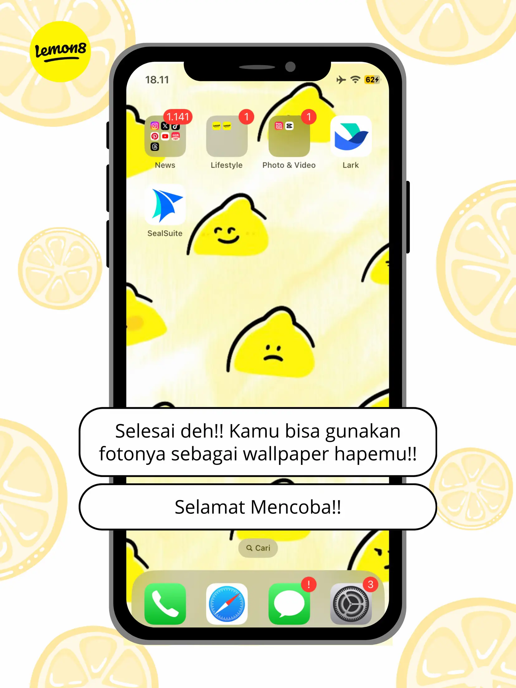 Buat wallpaper lucu cuma pakai Lemon8 🍋 | Galeri diposting oleh Lemon8_ID | Lemon8