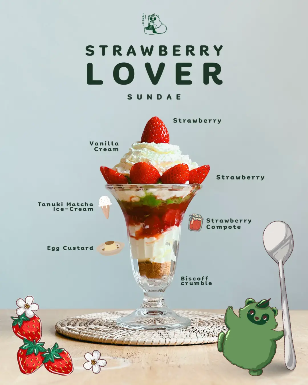 ต้อนรับเดือนแห่งความรักด้วย Strawberry Lover Sundae | แกลเลอรีที่โพสต์โดย Tanuki261Cha | Lemon8