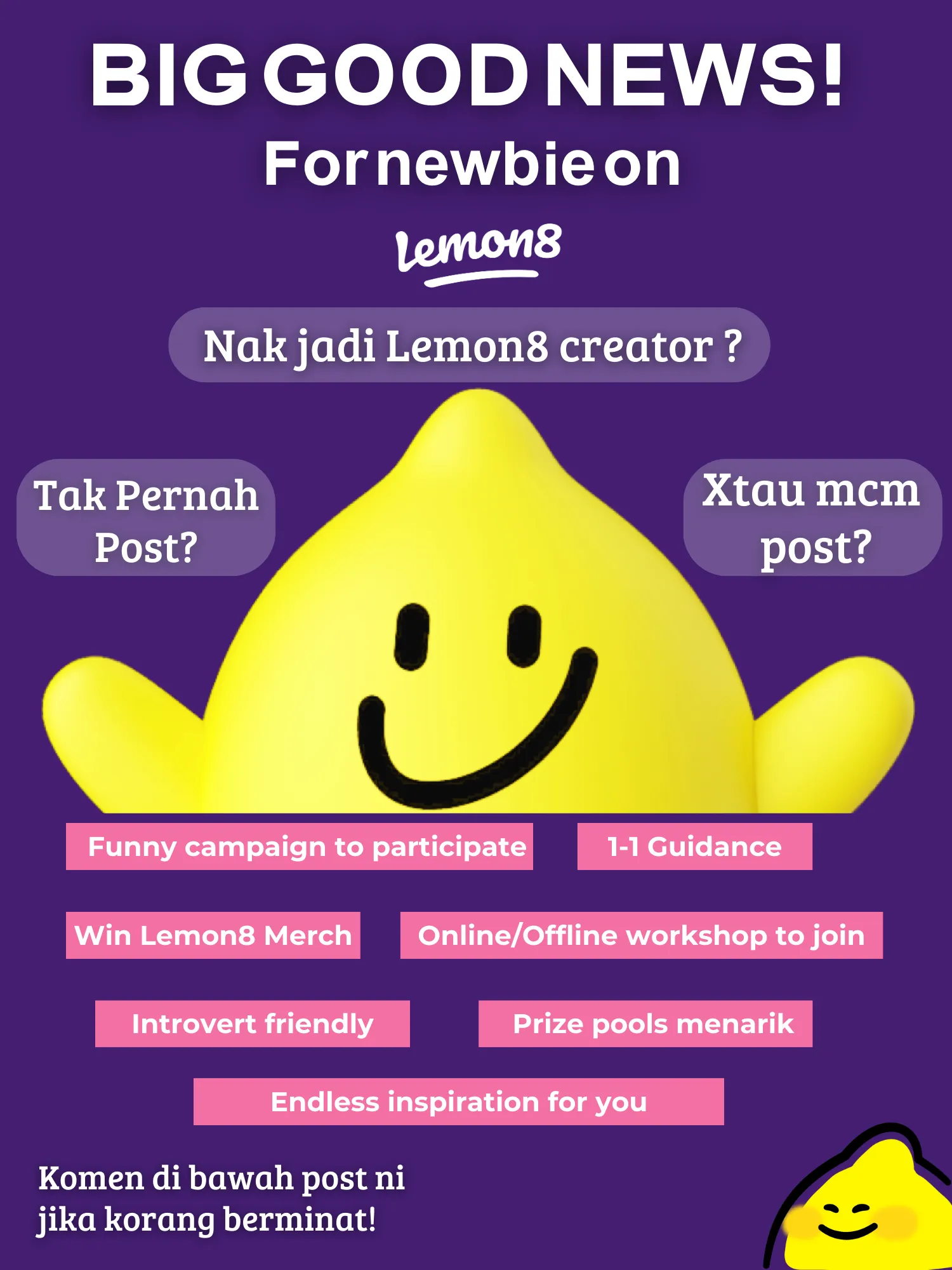 Calling for Newbie🔥! A big good news for YOU! | Galeri disiarkan oleh Lemon8_MY | Lemon8