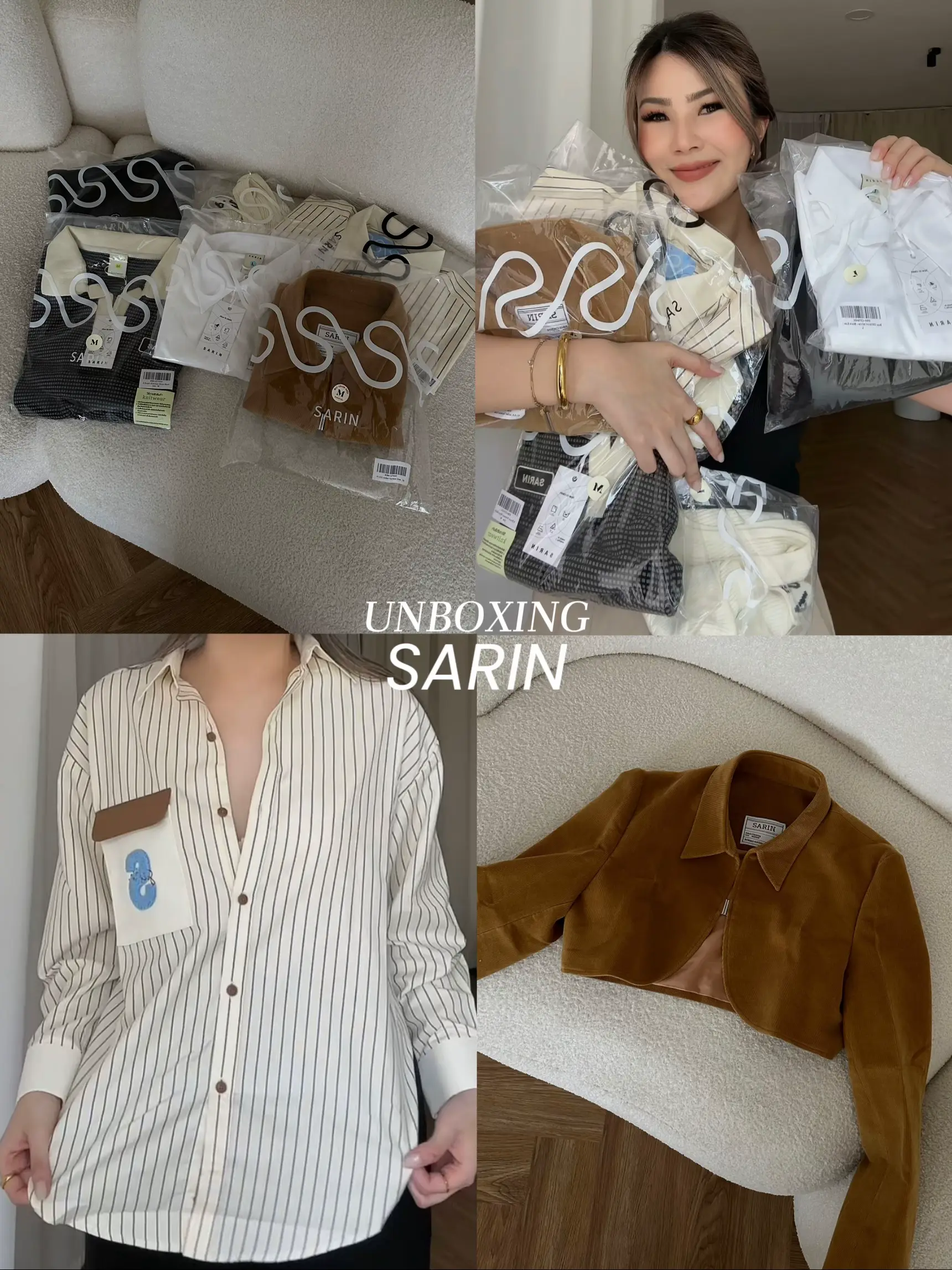 Unboxing SARIN ที่เพิ่งตำมา👗🤍 | วิดีโอที่เผยแพร่โดย poppapnd | Lemon8