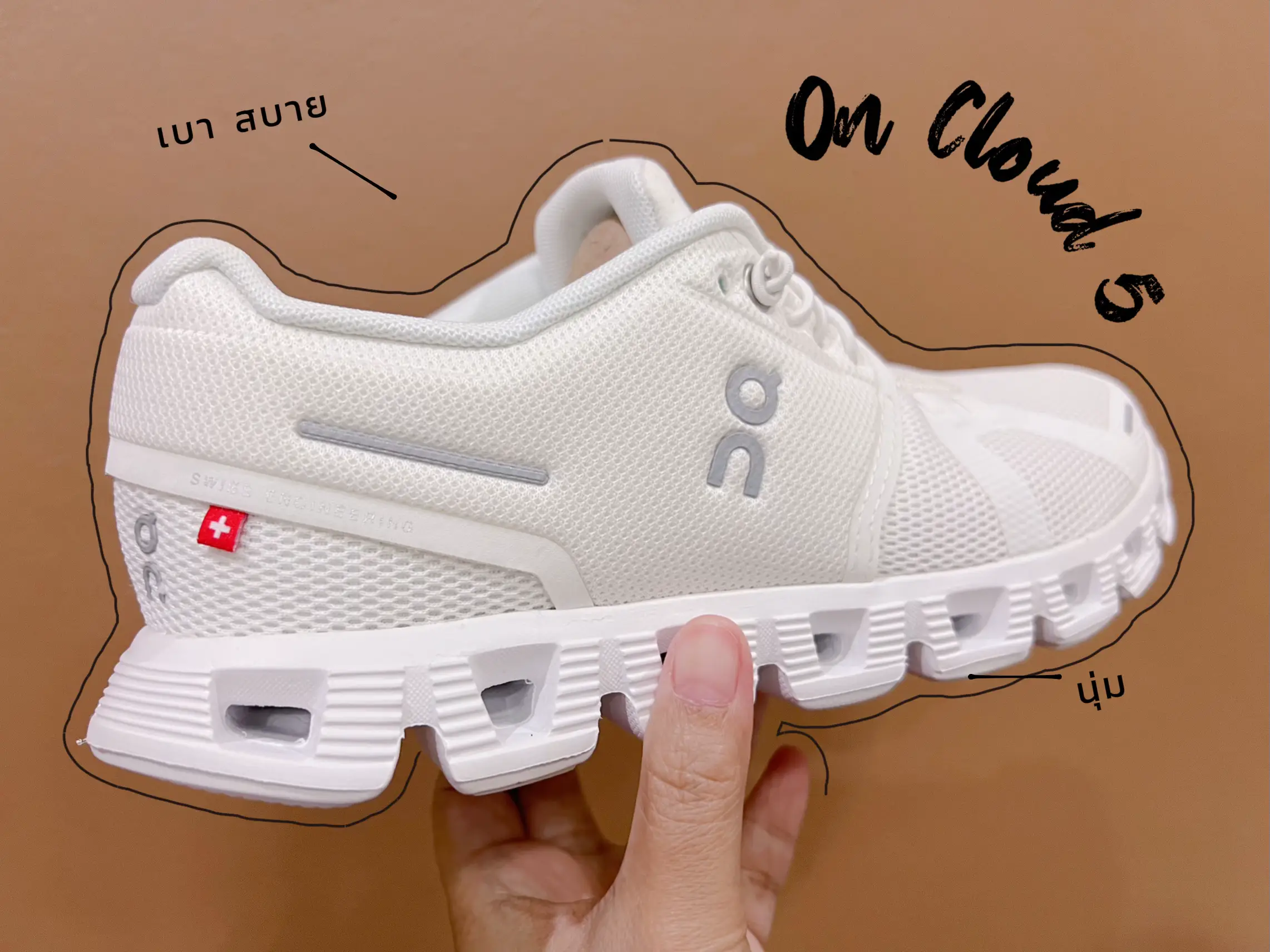 รีวิวรองเท้า On Cloud 6 สีขาวใส่สบาย 👟 | แกลเลอรีที่โพสต์โดย ton_sj | Lemon8