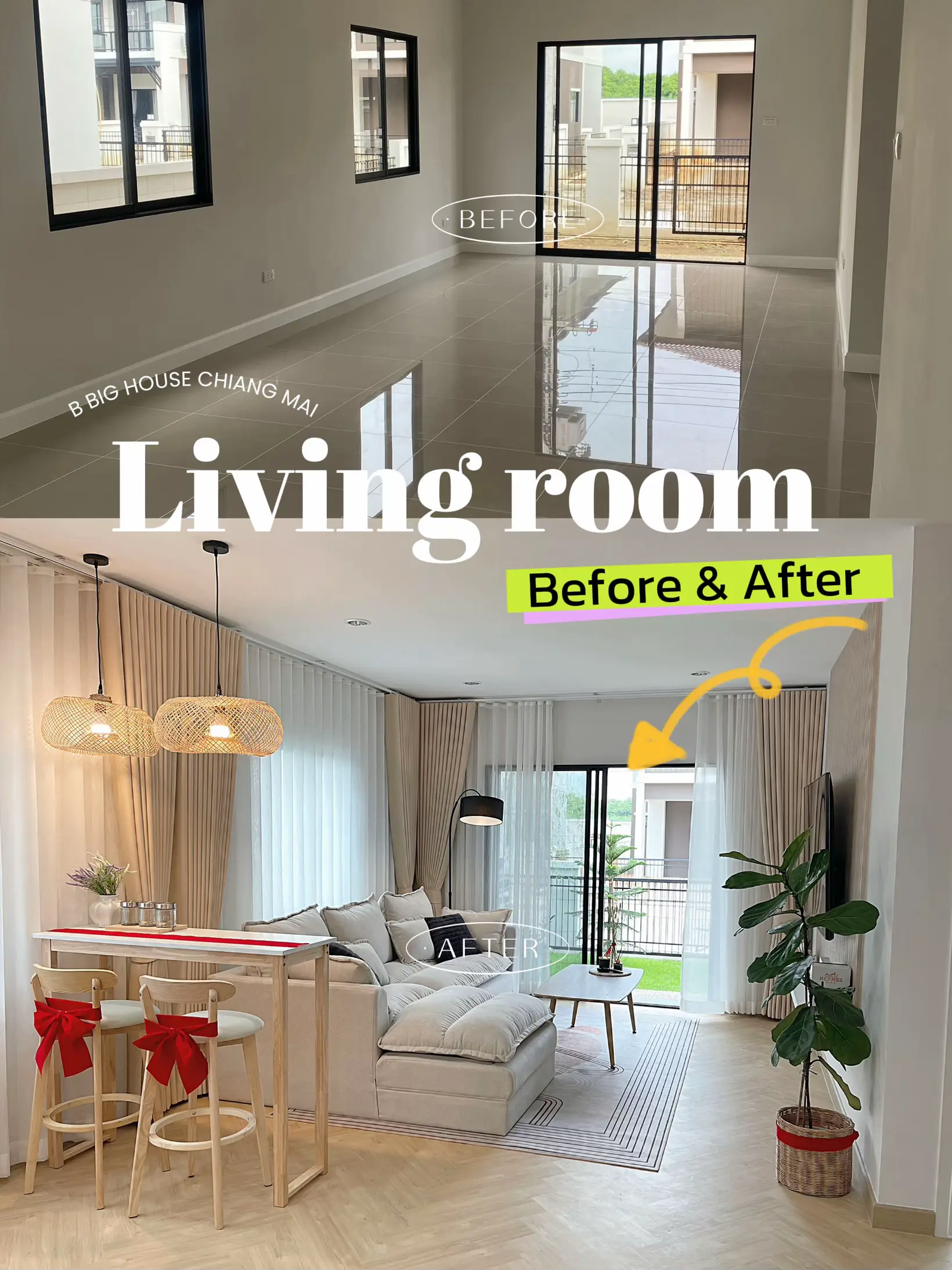Before & After Living room cozy minimal | แกลเลอรีที่โพสต์โดย ฉันถูกใจ ...