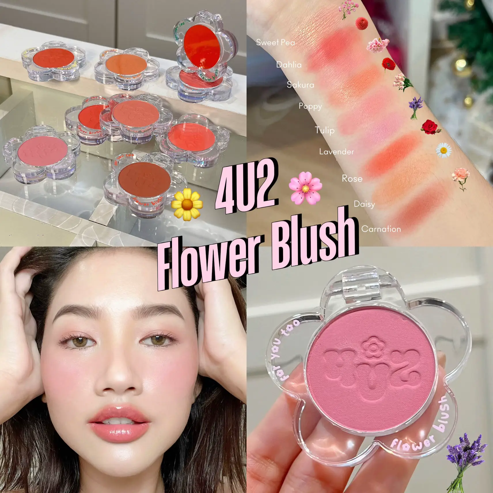 4U2 Flower Blush บลัชดอกไม้🌸🌼 | แกลเลอรีที่โพสต์โดย Bowty | Lemon8