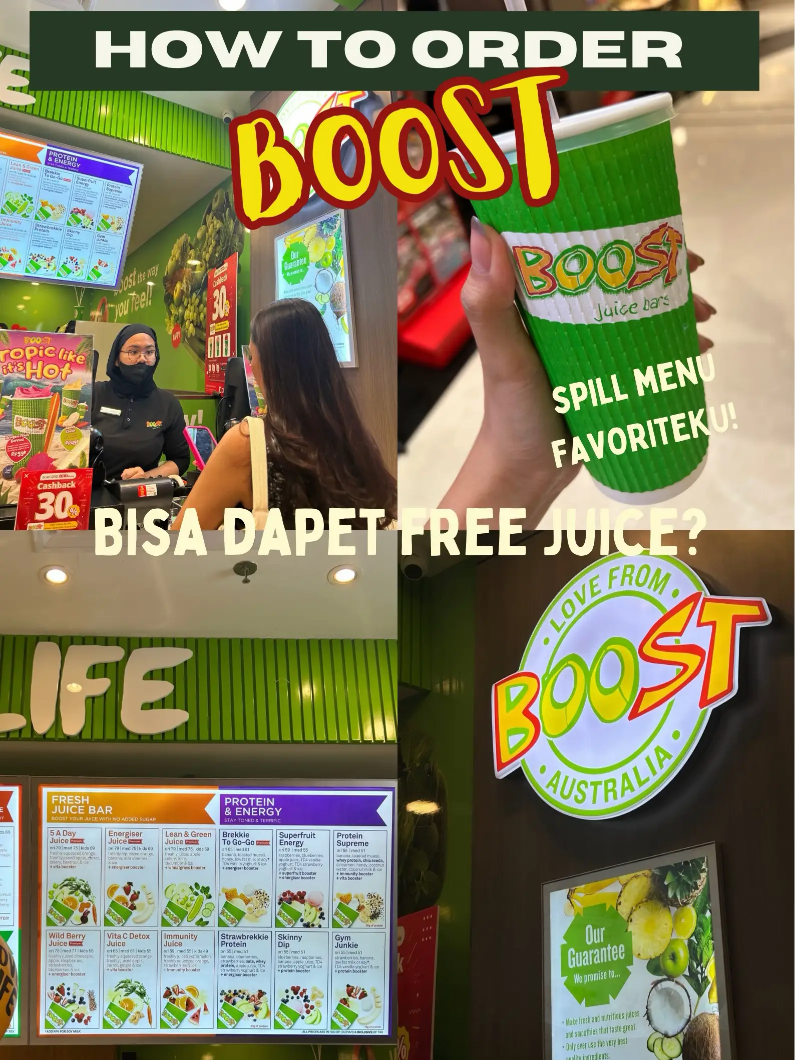 HOW TO ORDER BOOST, TIPS DAPET MINUMAN GRATIS!🤫 | Galeri diposting oleh Ning Ayu | Lemon8