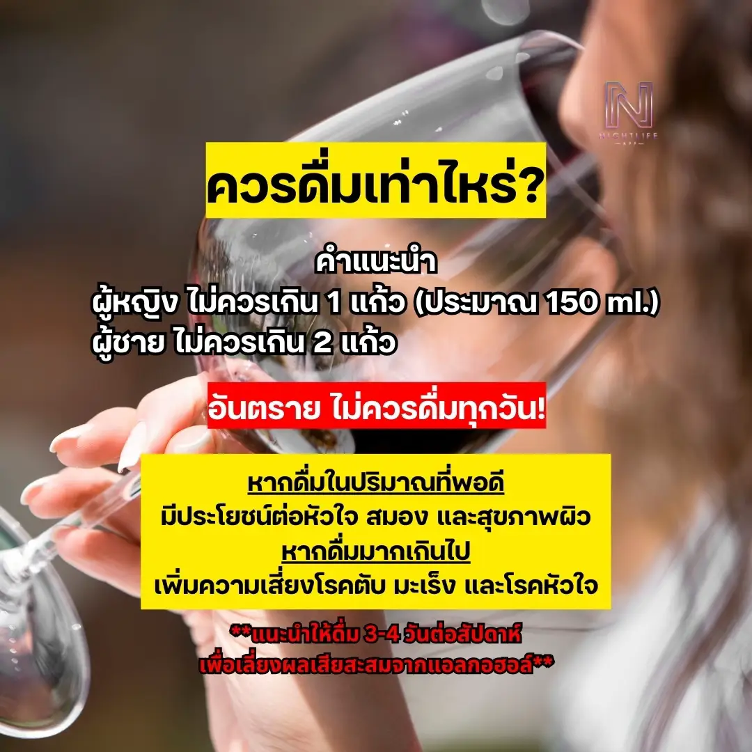 ดื่มไวน์แดงวันละแก้ว ดีจริงไหม? 🍷🤔 | แกลเลอรีที่โพสต์โดย nightlife.run ...