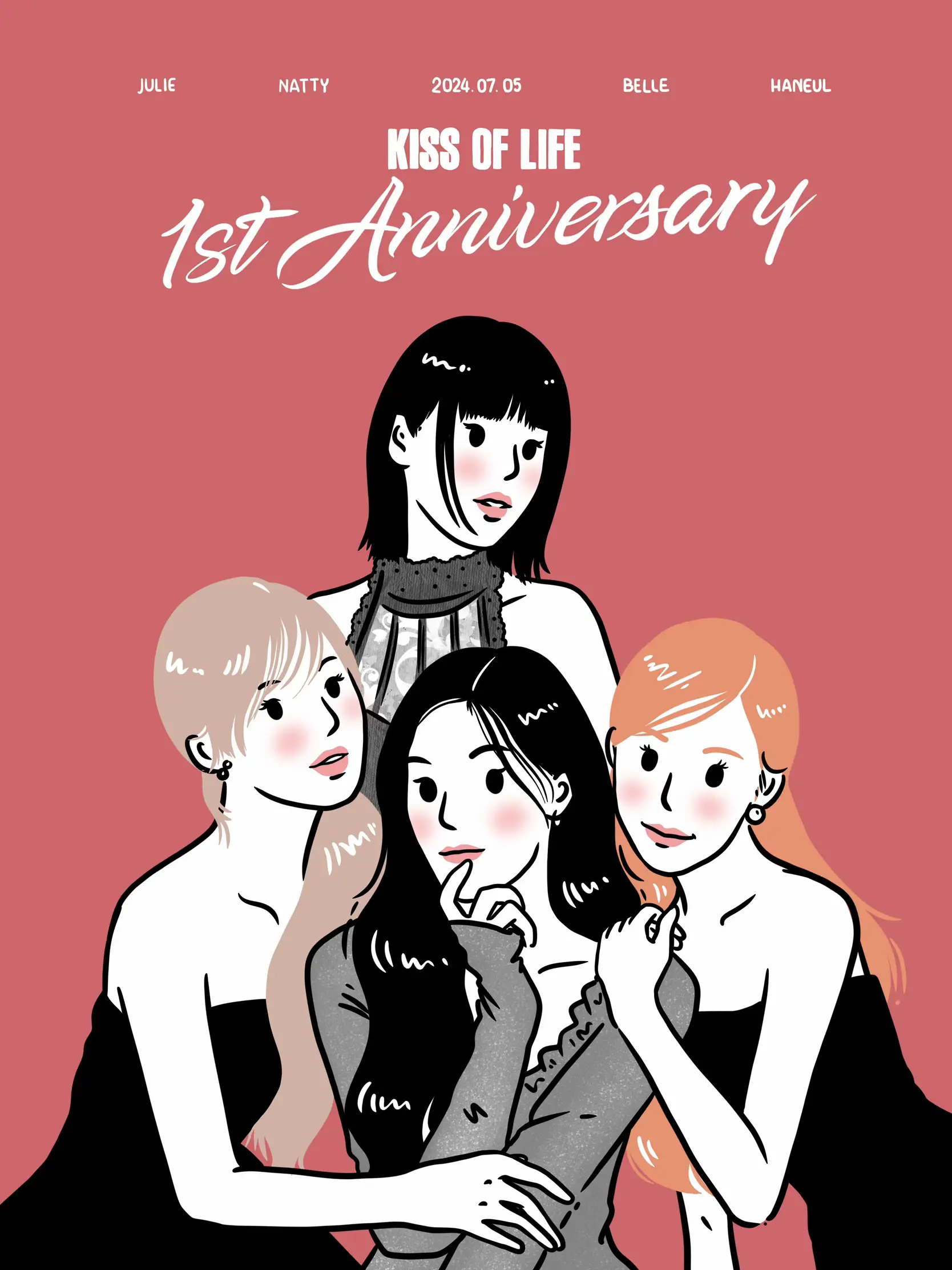 วาดรูปวง Kiss of life 💋💋💋💋 | แกลเลอรีที่โพสต์โดย KW | Lemon8