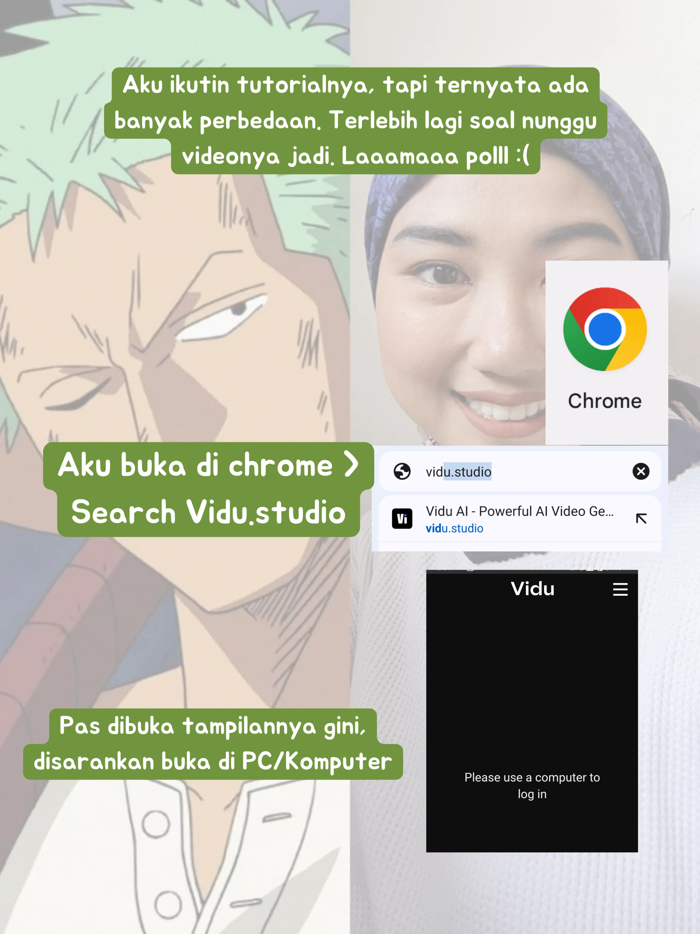HALU TINGKAT DEWA!! EDIT FOTO BISA PELUK ZORO😍 | Galeri diposting oleh ...