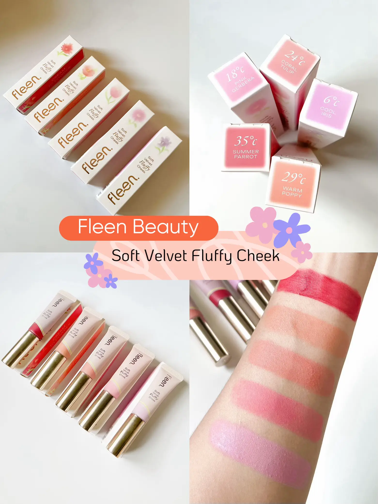 รีวิวบลัช Fleen Beauty Soft Velvet Fluffy Cheek 💐 | แกลเลอรีที่โพสต์โดย ...