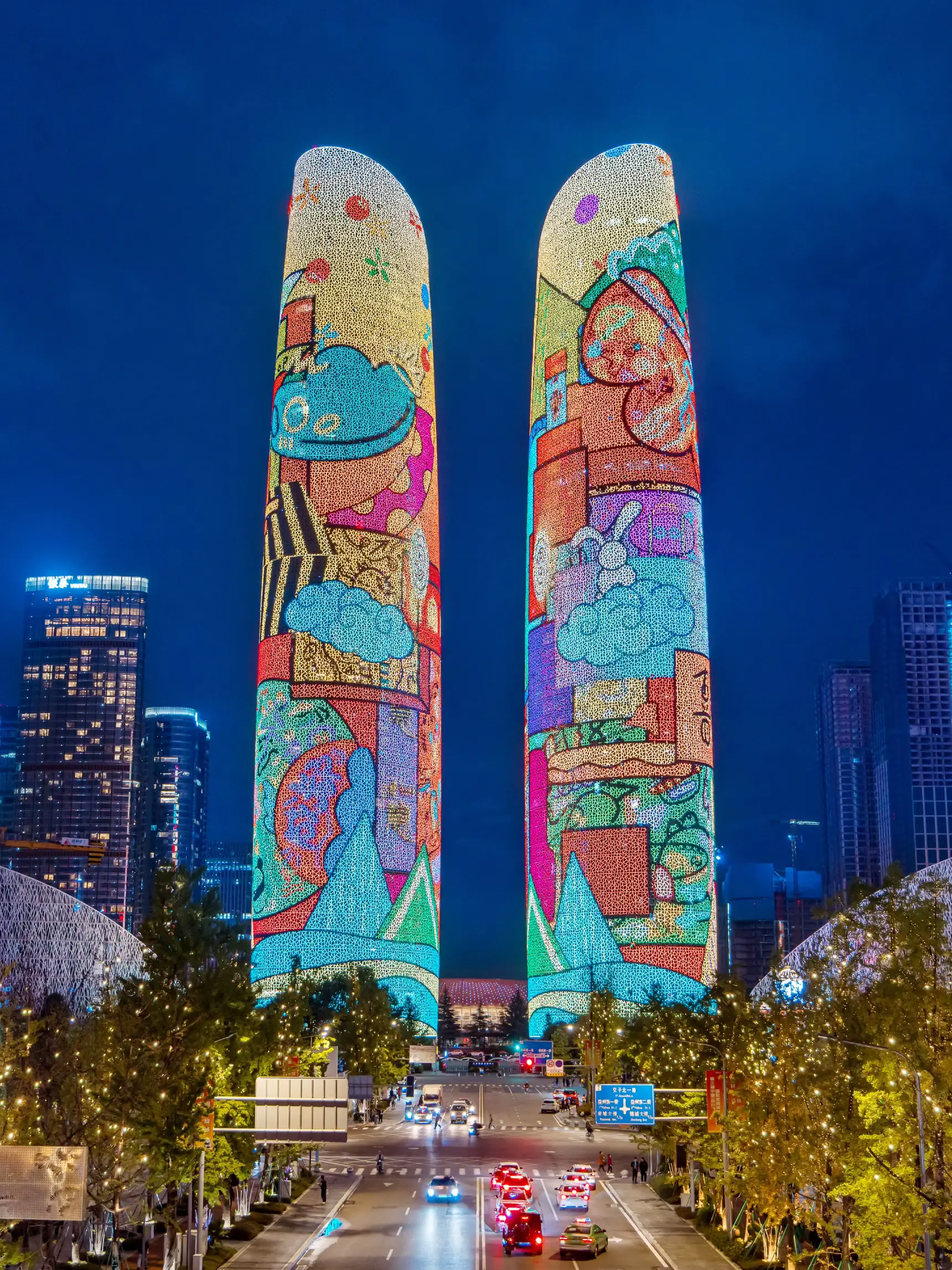 พิกัดเด็ดเฉิงตู Chengdu Twin Tower ชมฟรี ไฟ LED สุดอลัง🌃 | แกลเลอรีที่ ...