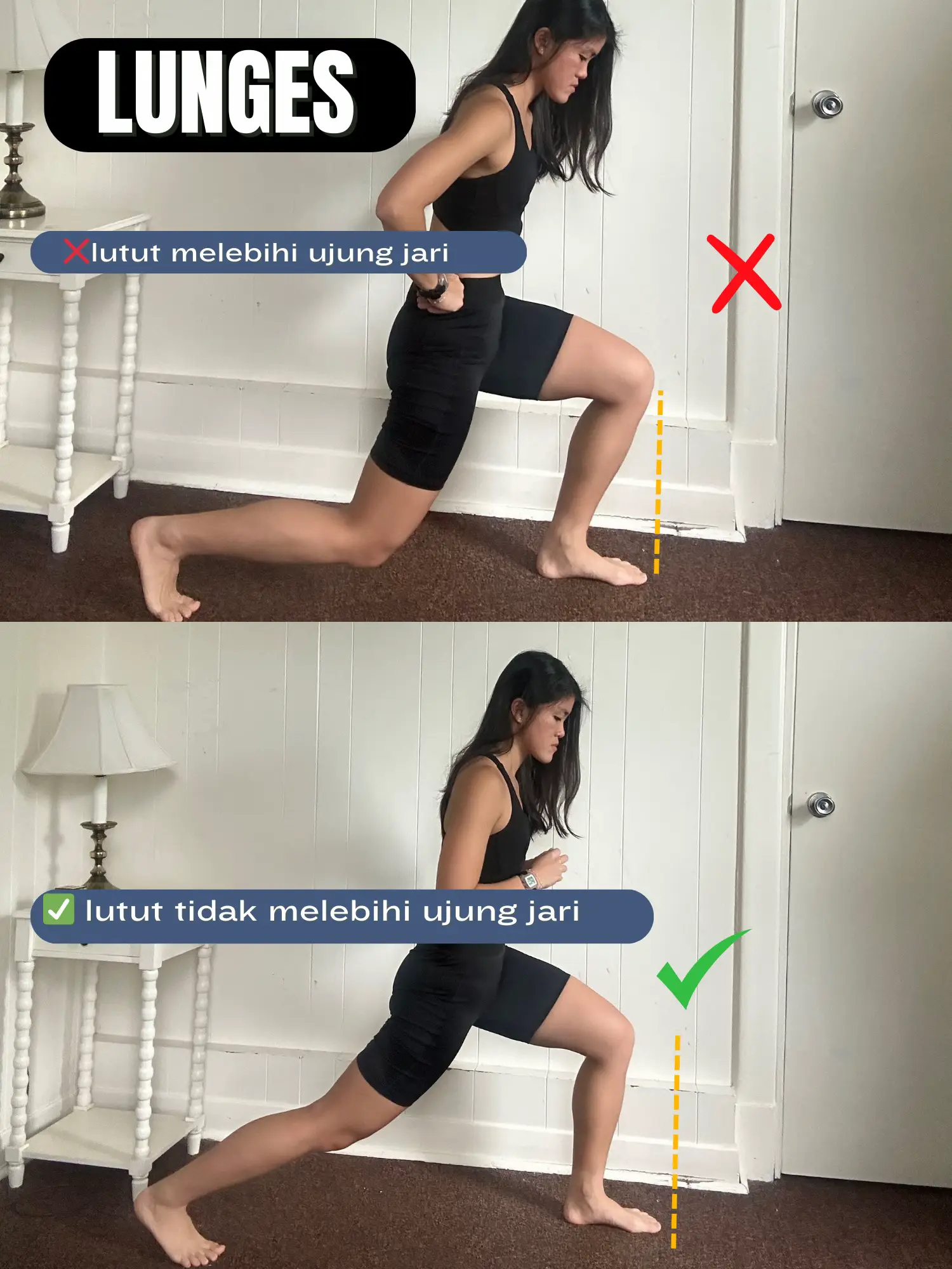 JANGAN REMEHKAN HAL SEPELE INI SAAT SQUAT & LUNGES | Galeri diposting oleh Serena Kani | Lemon8
