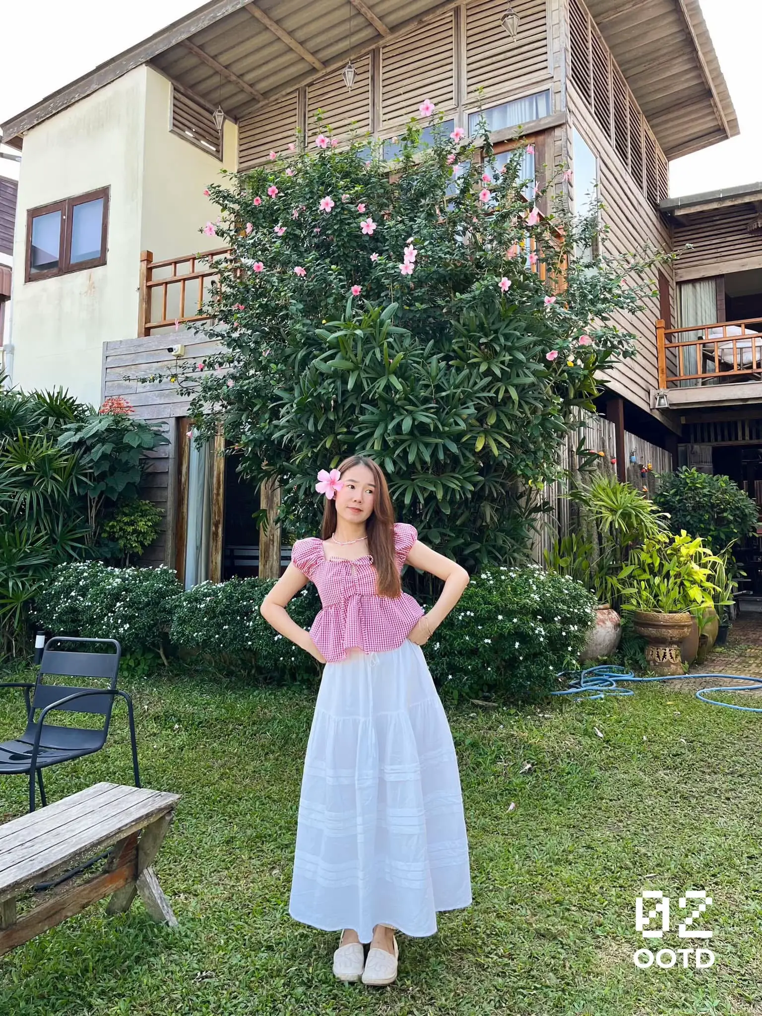 OOTD x กระโปรงยาวสีขาว 🥨 👗 | แกลเลอรีที่โพสต์โดย 𝐦𝐦 ♡︎ | Lemon8