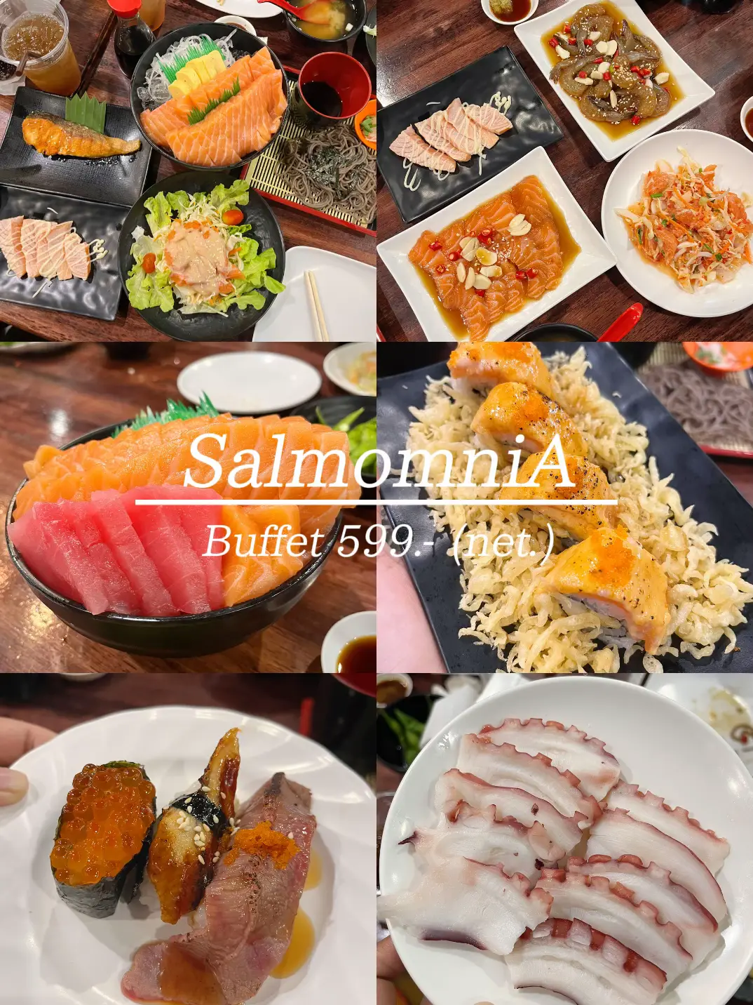 SalmomniA บุฟเฟ่ต์แซลมอน 599 net. | แกลเลอรีที่โพสต์โดย ปลานิล | Lemon8