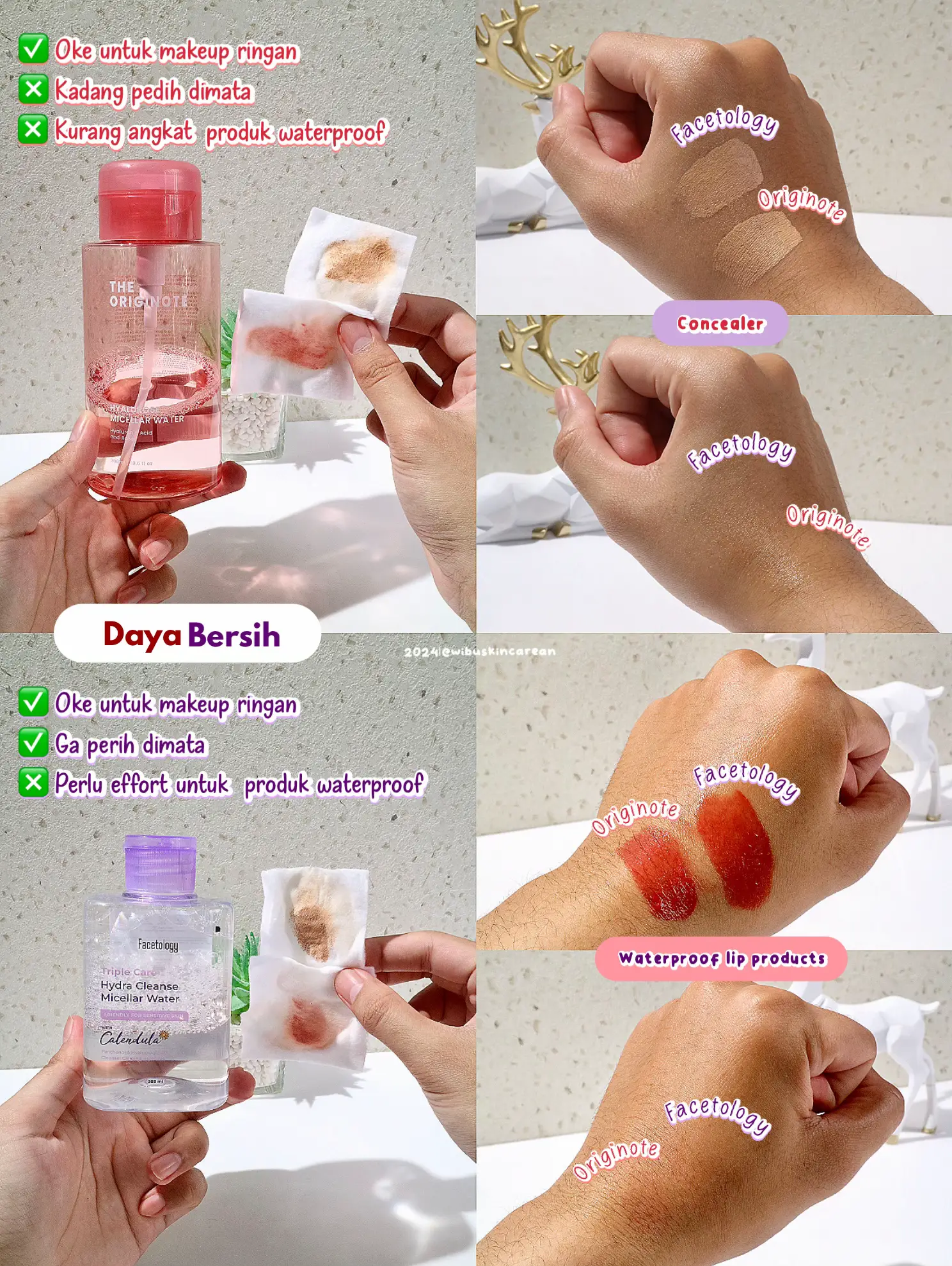 BATTLE MICELLAR WATER 49K FACETOLOGY VS ORIGINOTE‼️ | Galeri diposting oleh Hirumi Kun | Lemon8